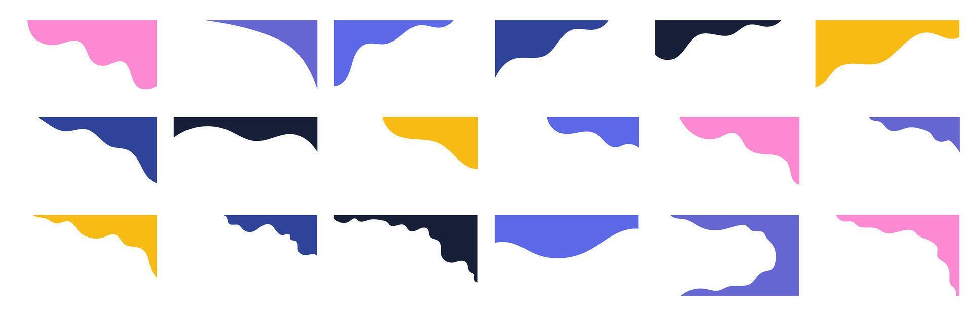 Collection of diverse shapes for website headers or footers. Separator template for design ...