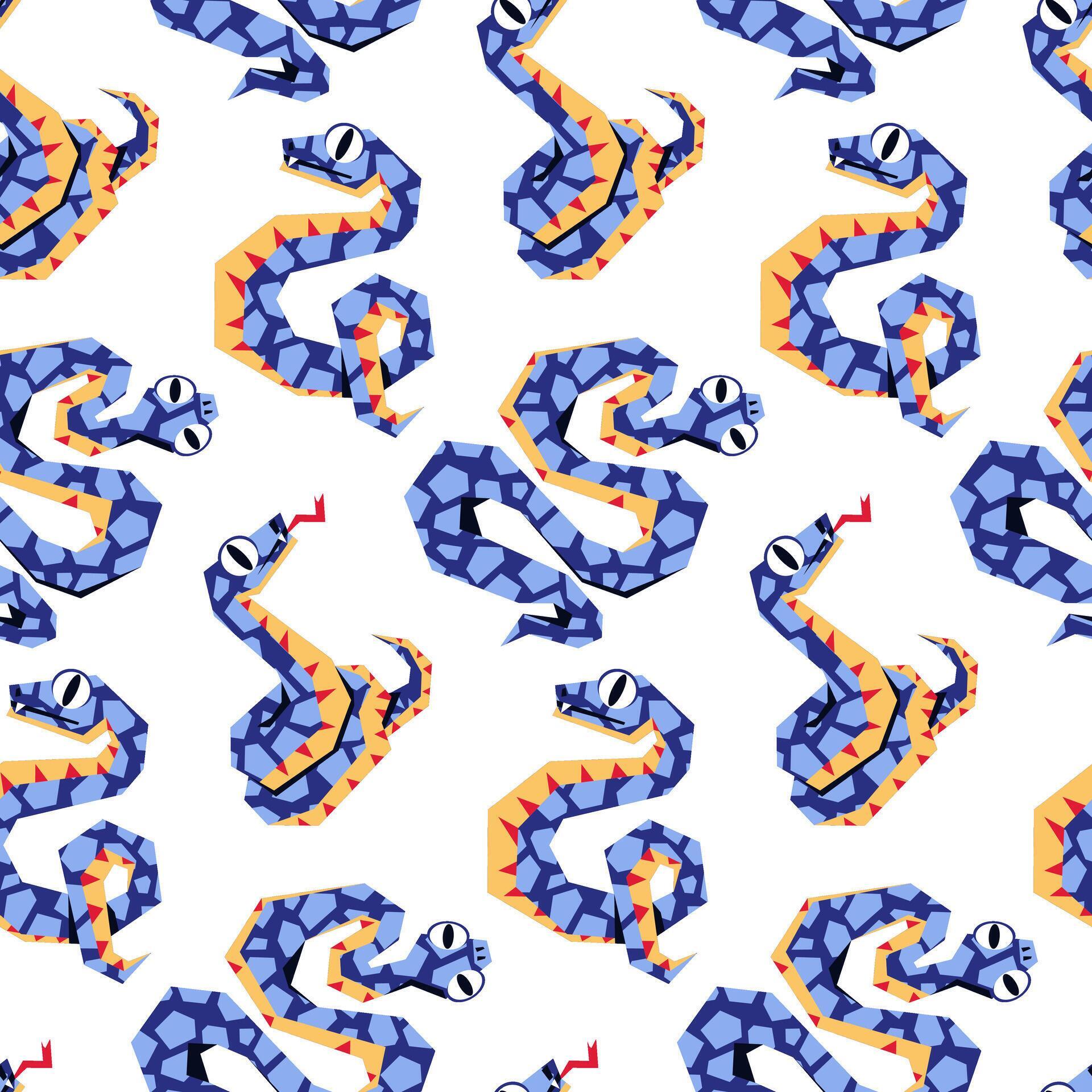 The 2025 snake pattern is blue and geometrically crawling with texture ...
