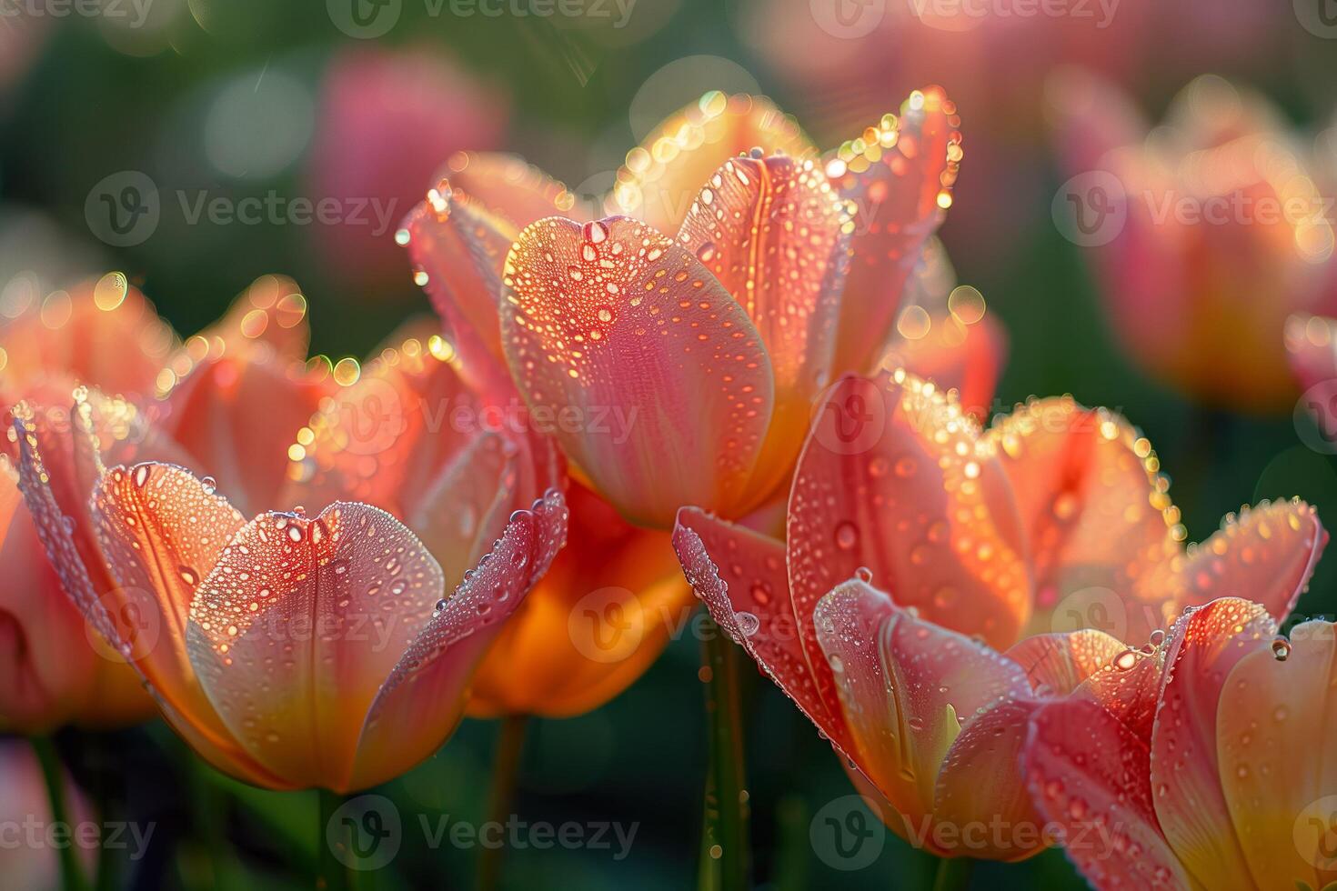 AI generated Dew-Kissed Tulips Gleaming in Morning Light. Generative AI. 42234963 Stock Photo at ...