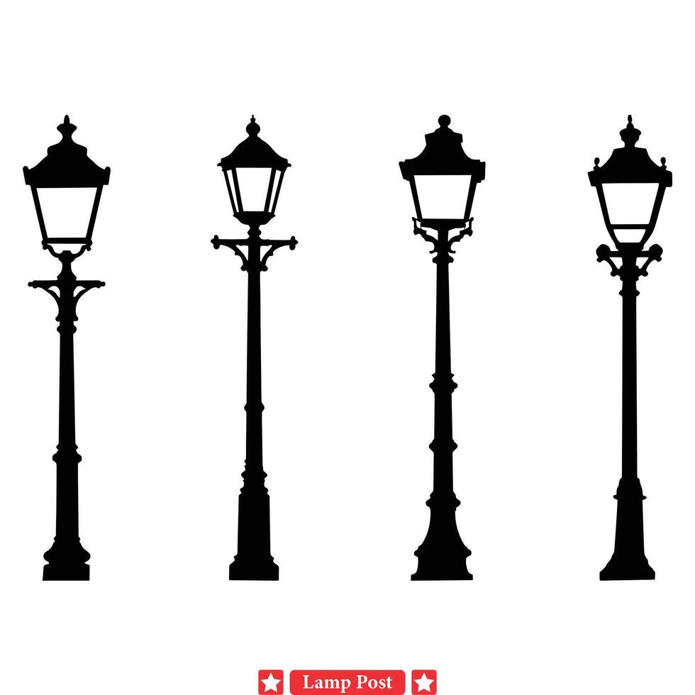 Decorative City Lamp Posts Ornate Urban Lighting Designs 42238797 Vector Art At Vecteezy
