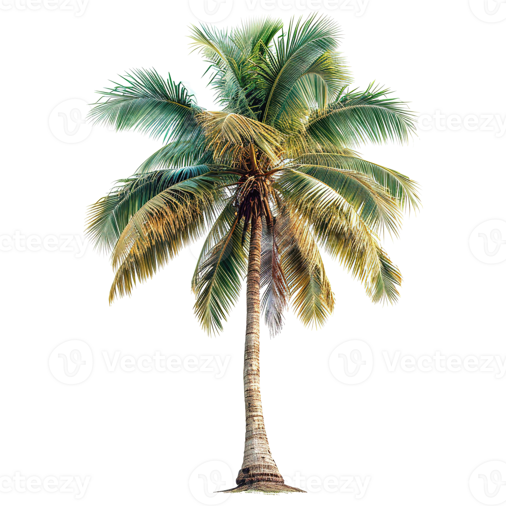 AI generated Coconut palm tree isolated on transparent background ...