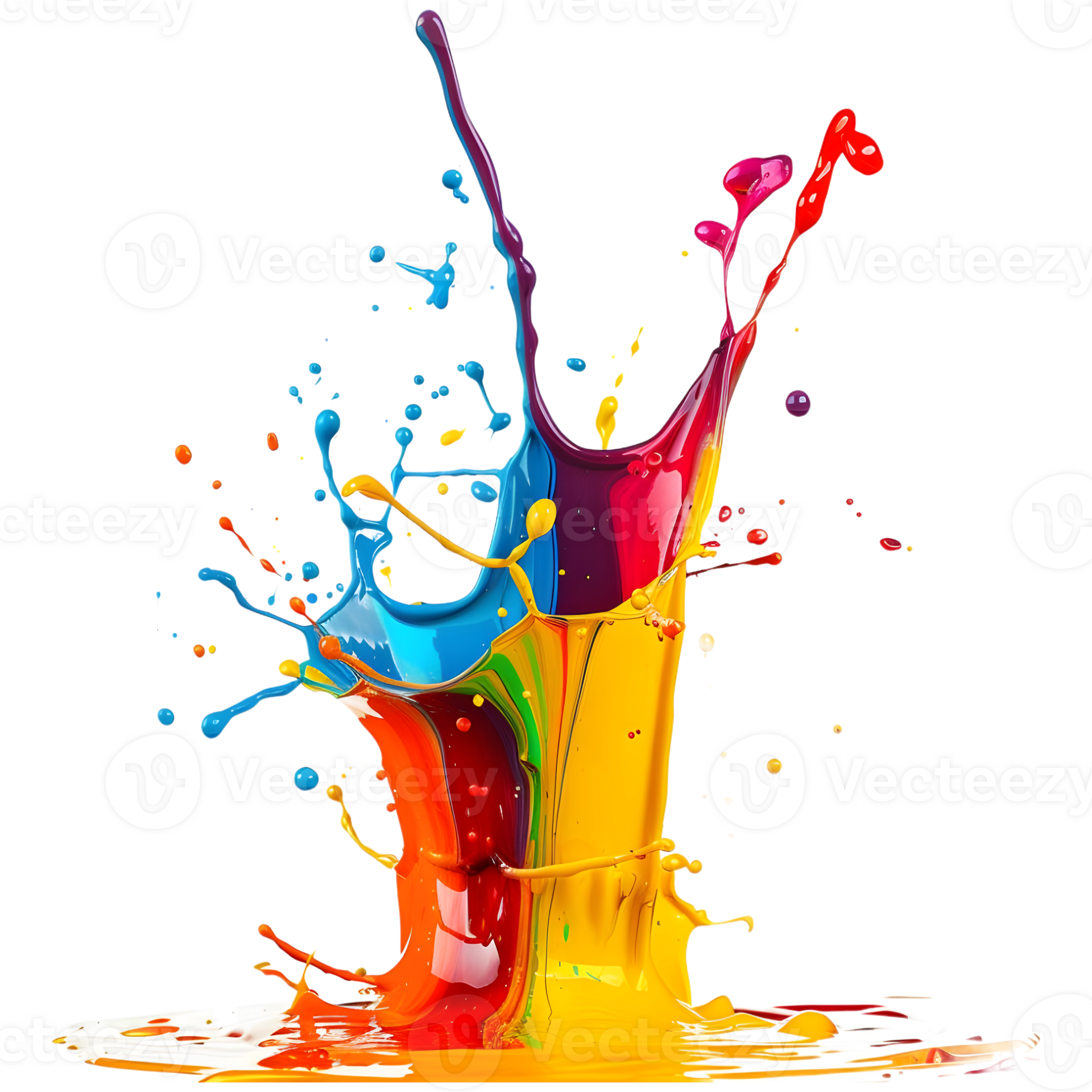 AI generated 3D Rendering of a Water Color Splashes on Transparent Background - Ai Generated ...