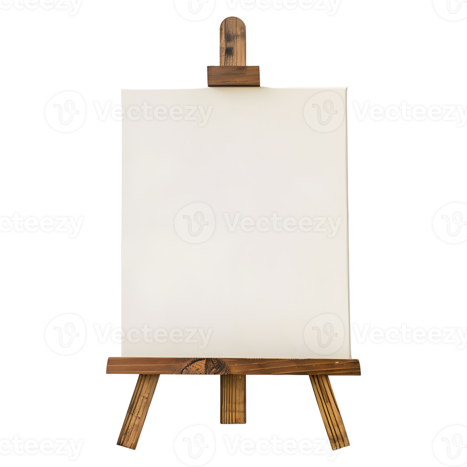 AI generated Blank Canvas on Wooden Stand on Transparent background - Ai Generated 42268511 PNG