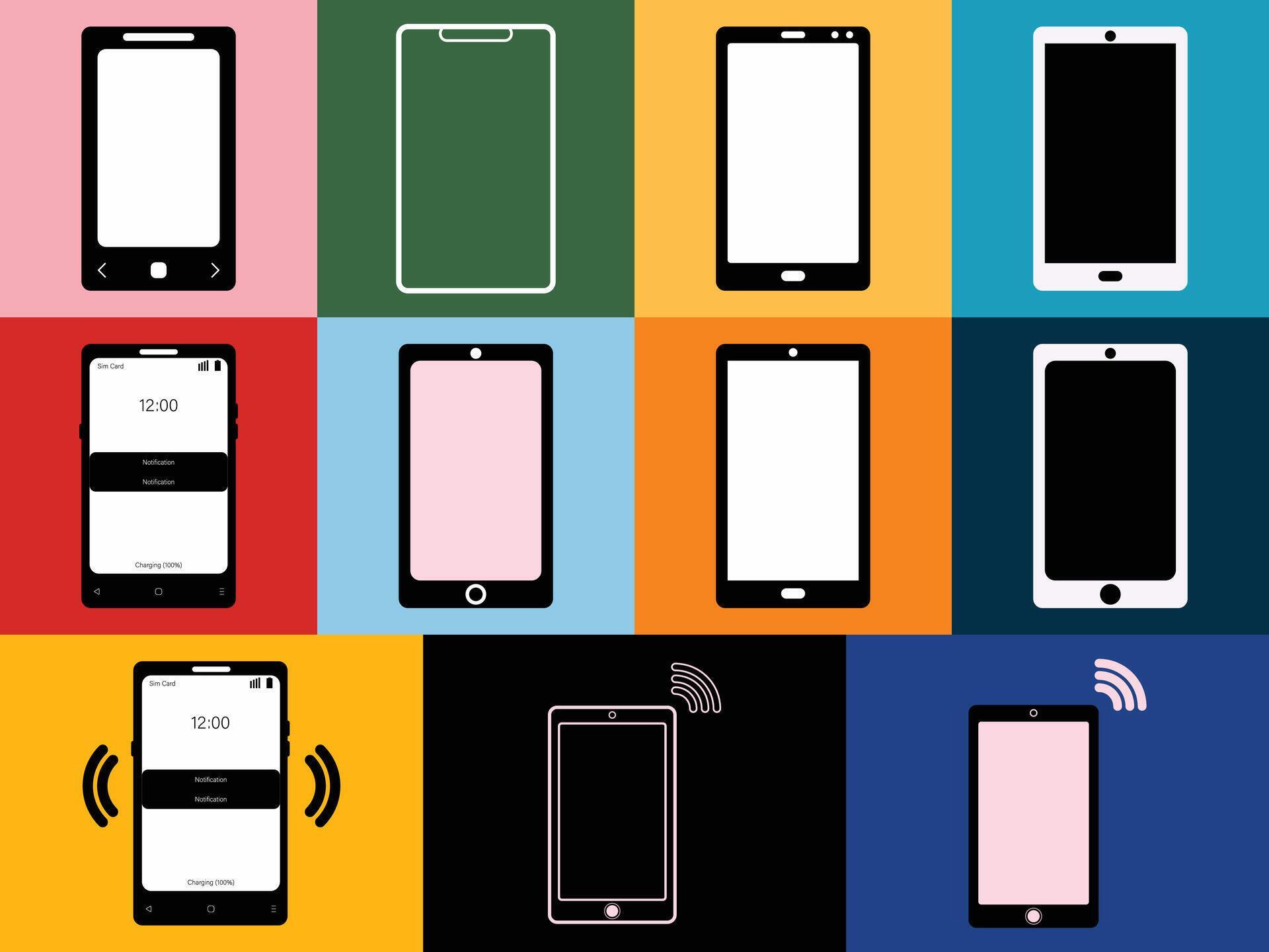 Mobile Set Vector 42271207 Vector Art At Vecteezy