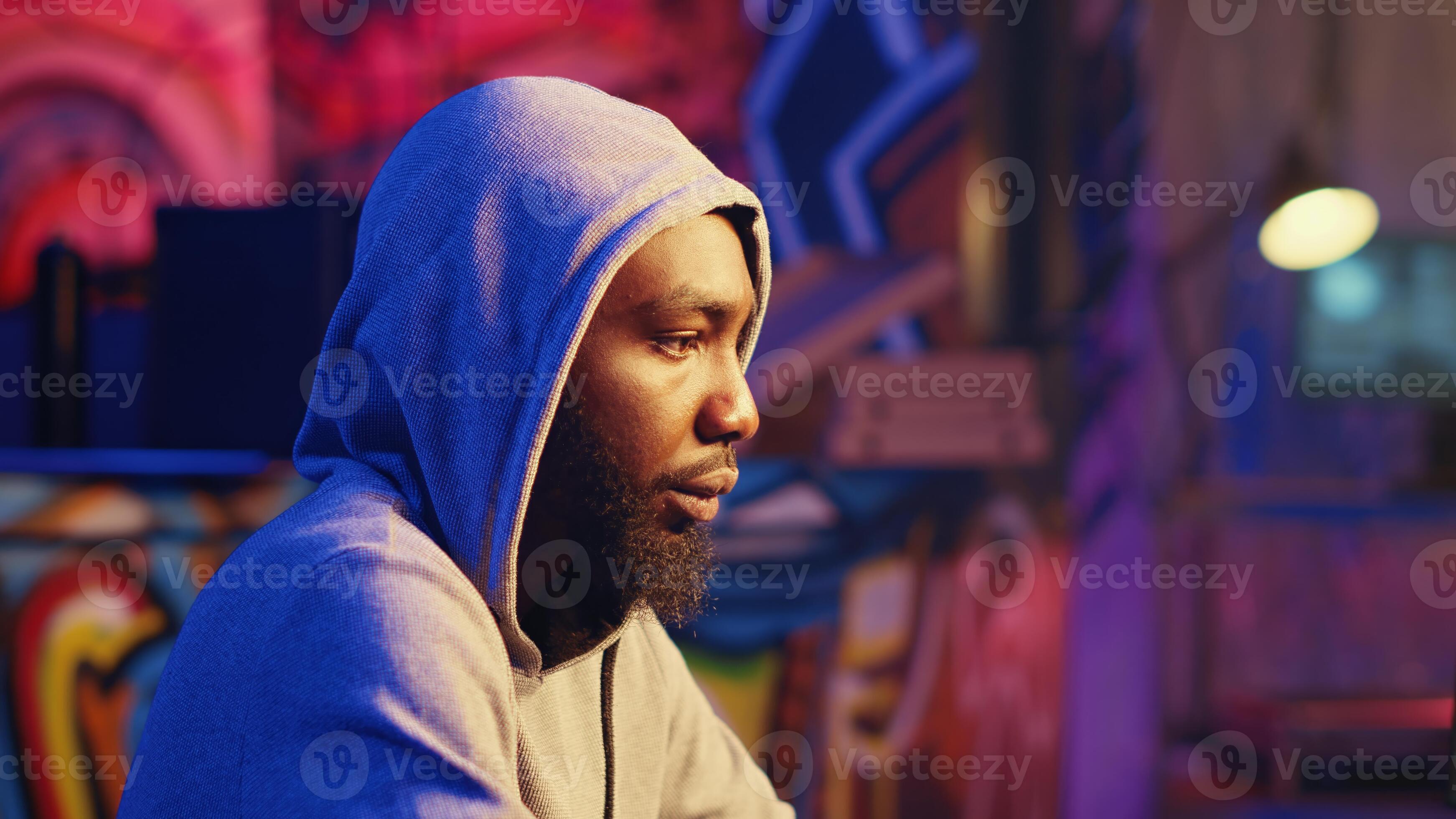 Close up shot of hacker excited about finally finding ways to breach ...