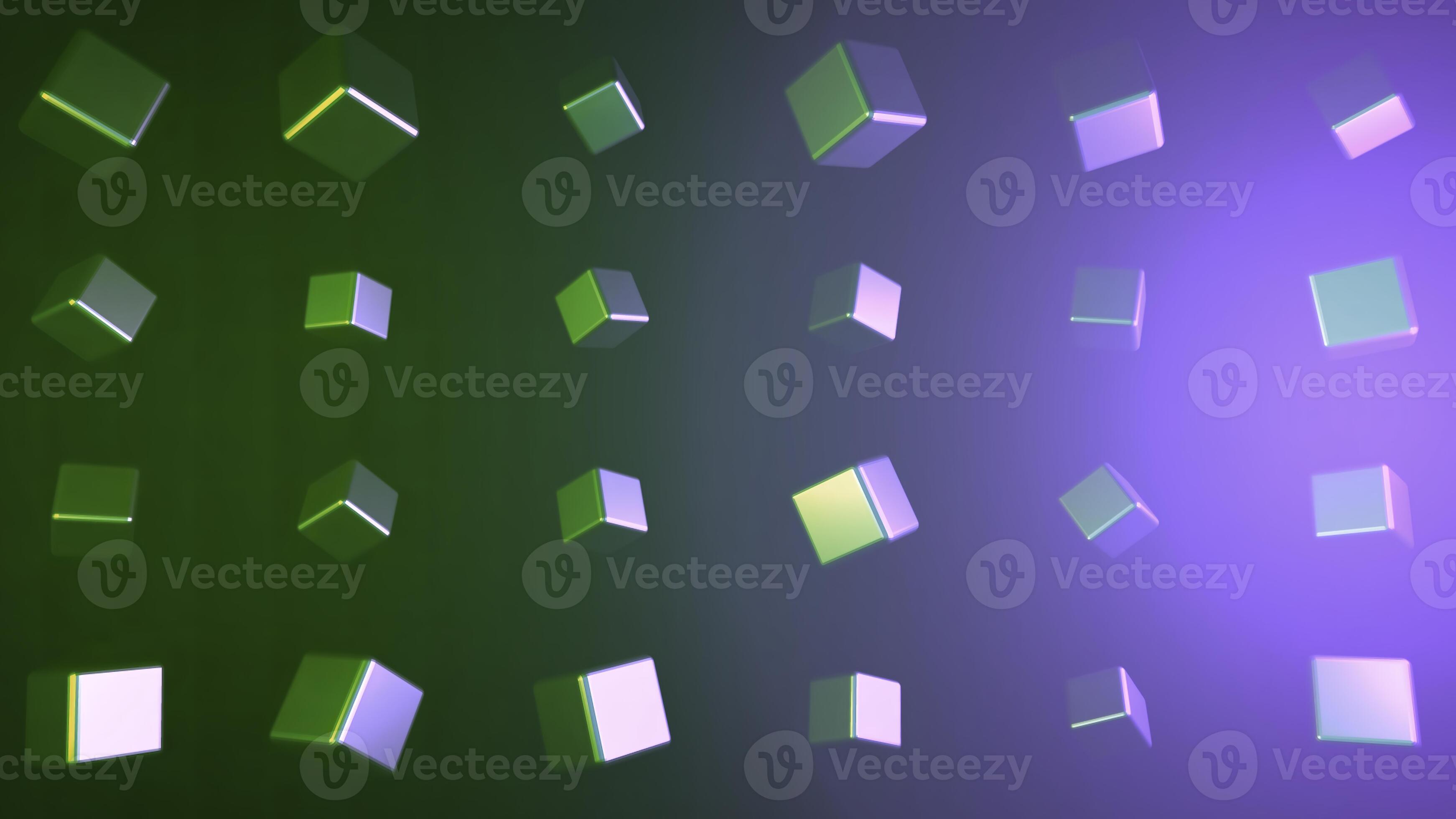 Rotating Cubes That Reflect Light On Colorful Background Animation Multicolored Smooth Cubes