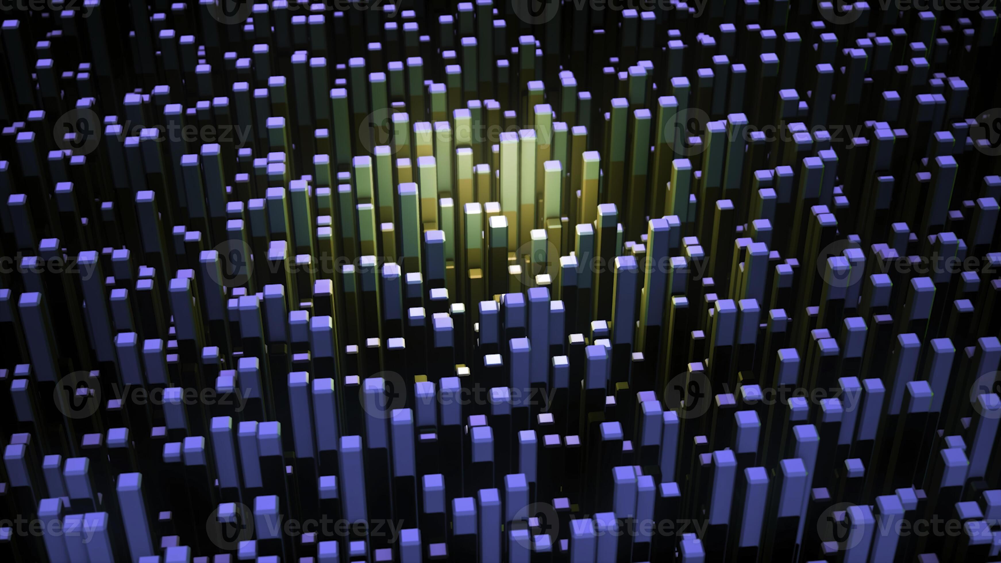 Abstract of multicolored rectangular blocks. Animation. Rotating ...