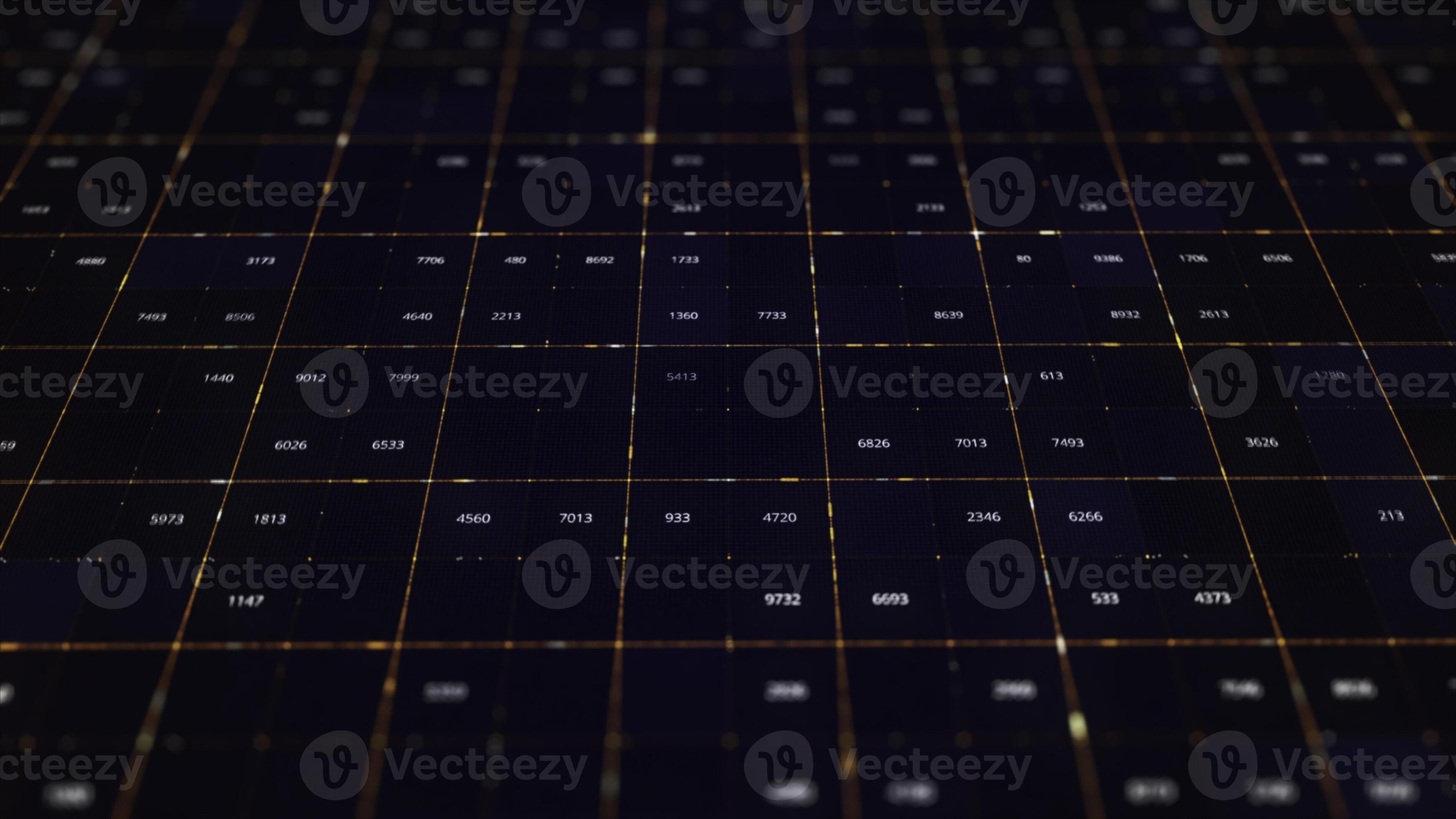 Abstract digital background with matrix of numeric values. Animation. Futuristic big data ...