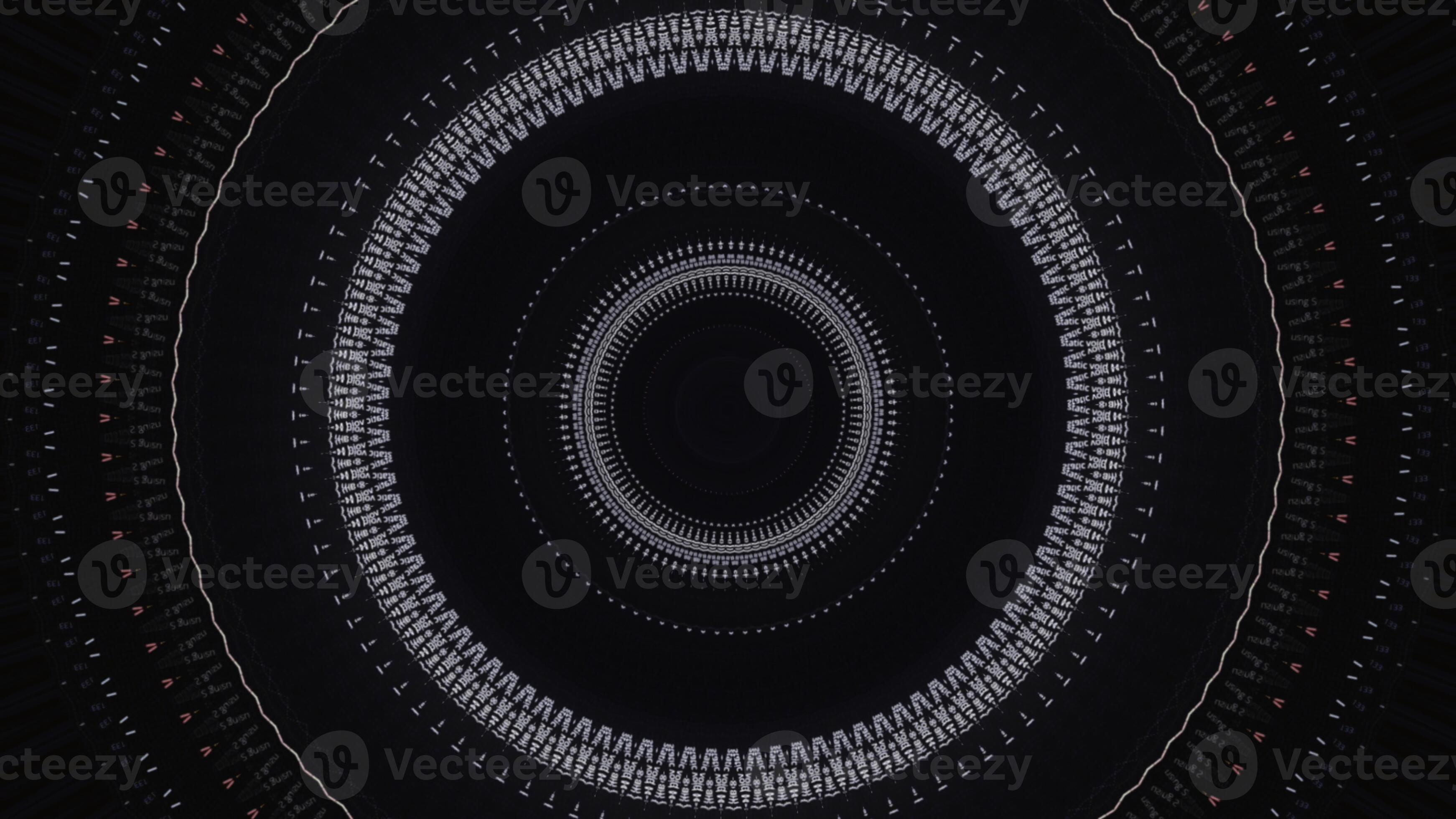 Abstract corridor with shining, blinking rings, seamless loop. Media. Glowing circles creating a ...