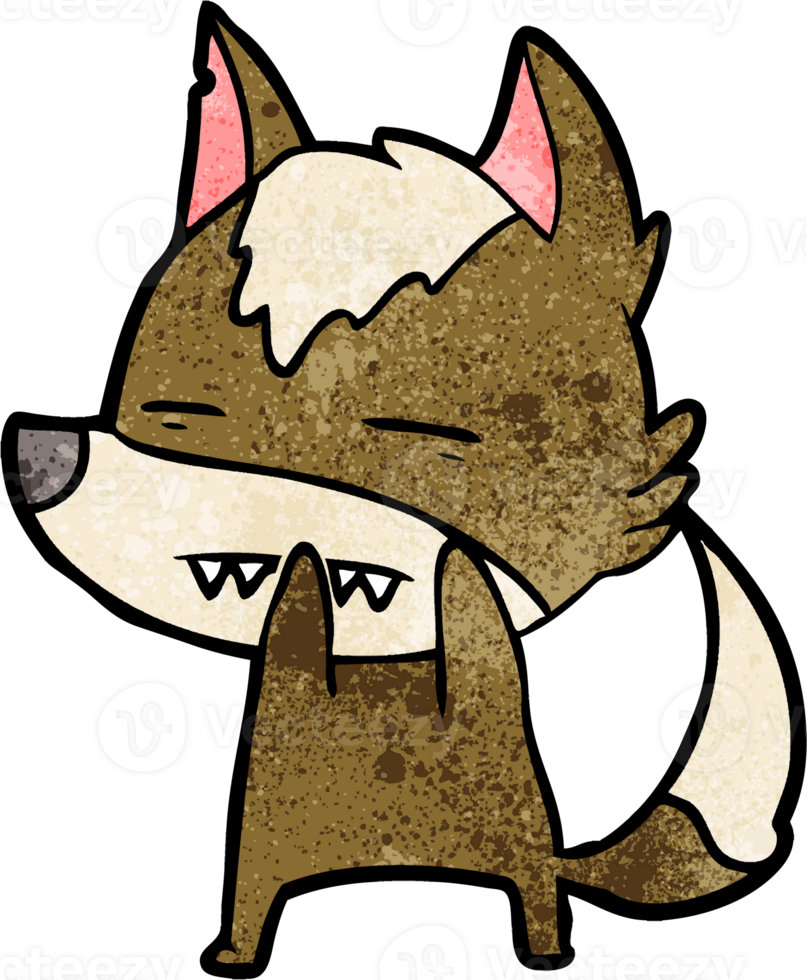 Cartoon Wolf Showing Teeth 42280461 Png