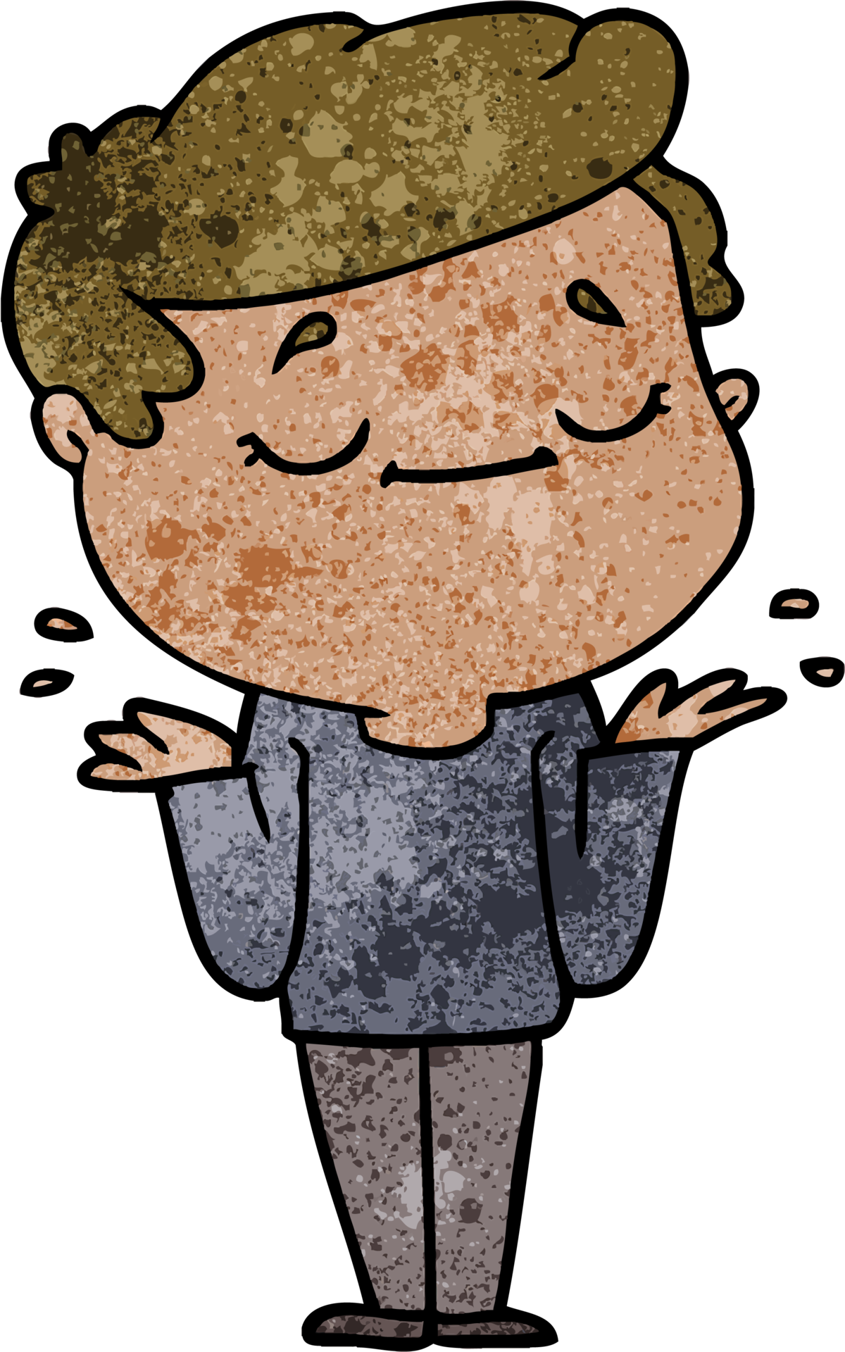 Cartoon Peaceful Man Shrugging 42280871 Png