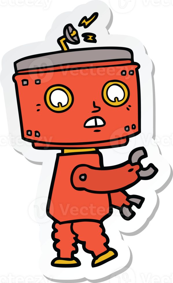 Autocollant Dun Robot De Dessin Animé 42282552 Png