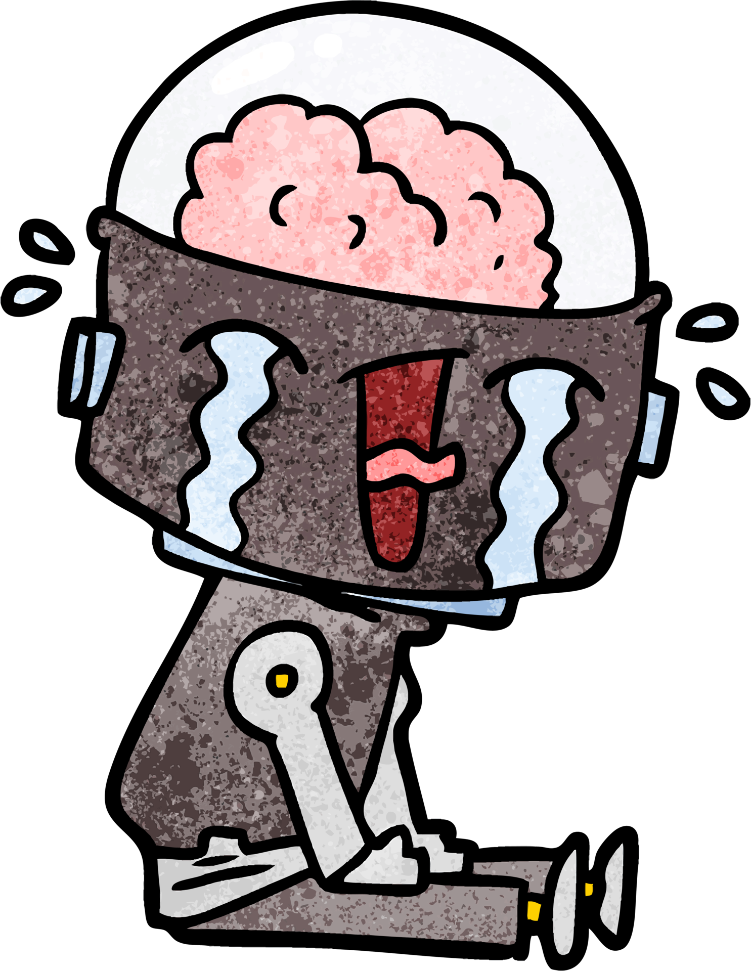 Cartoon Crying Robot 42283463 Png