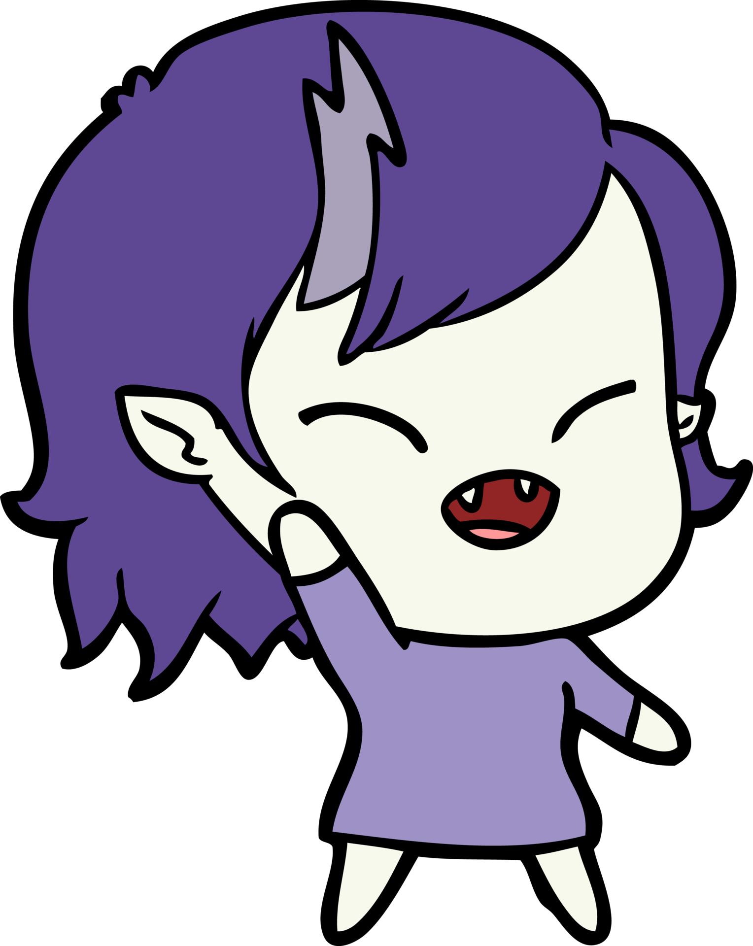 Cartoon Laughing Vampire Girl Waving 42324958 Png