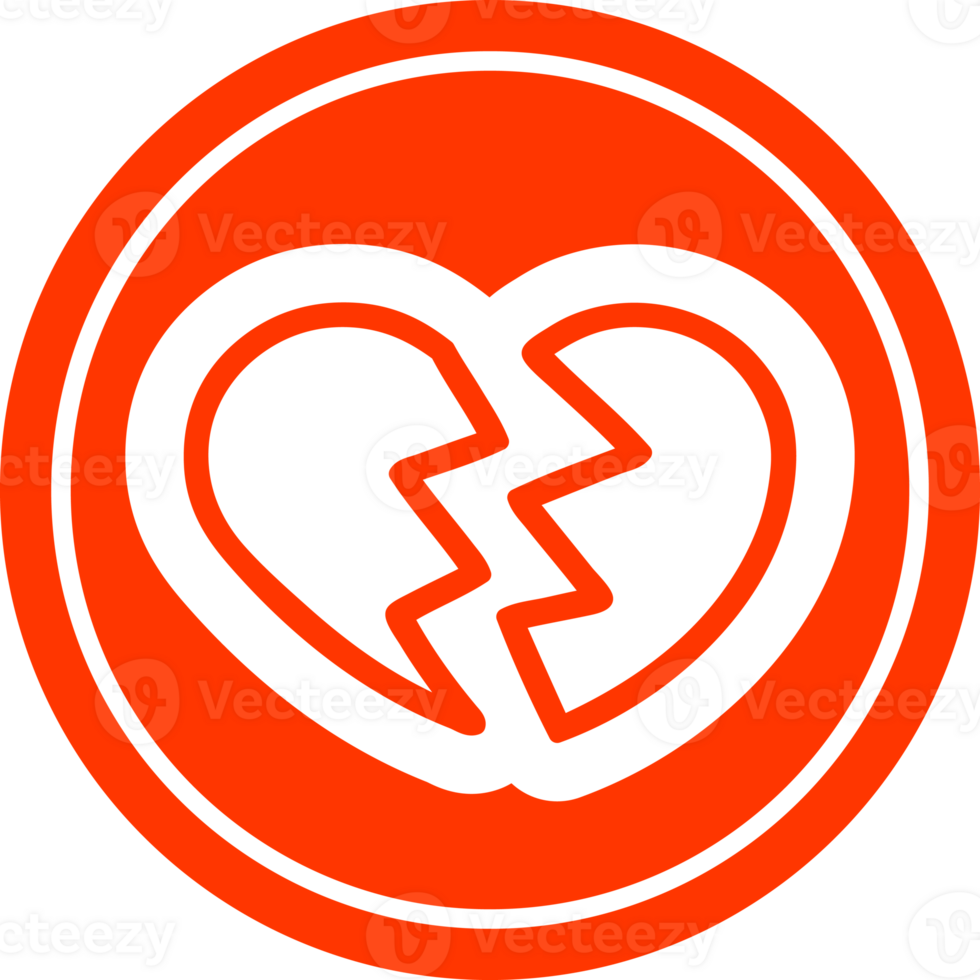 broken heart icon symbol 42327742 PNG