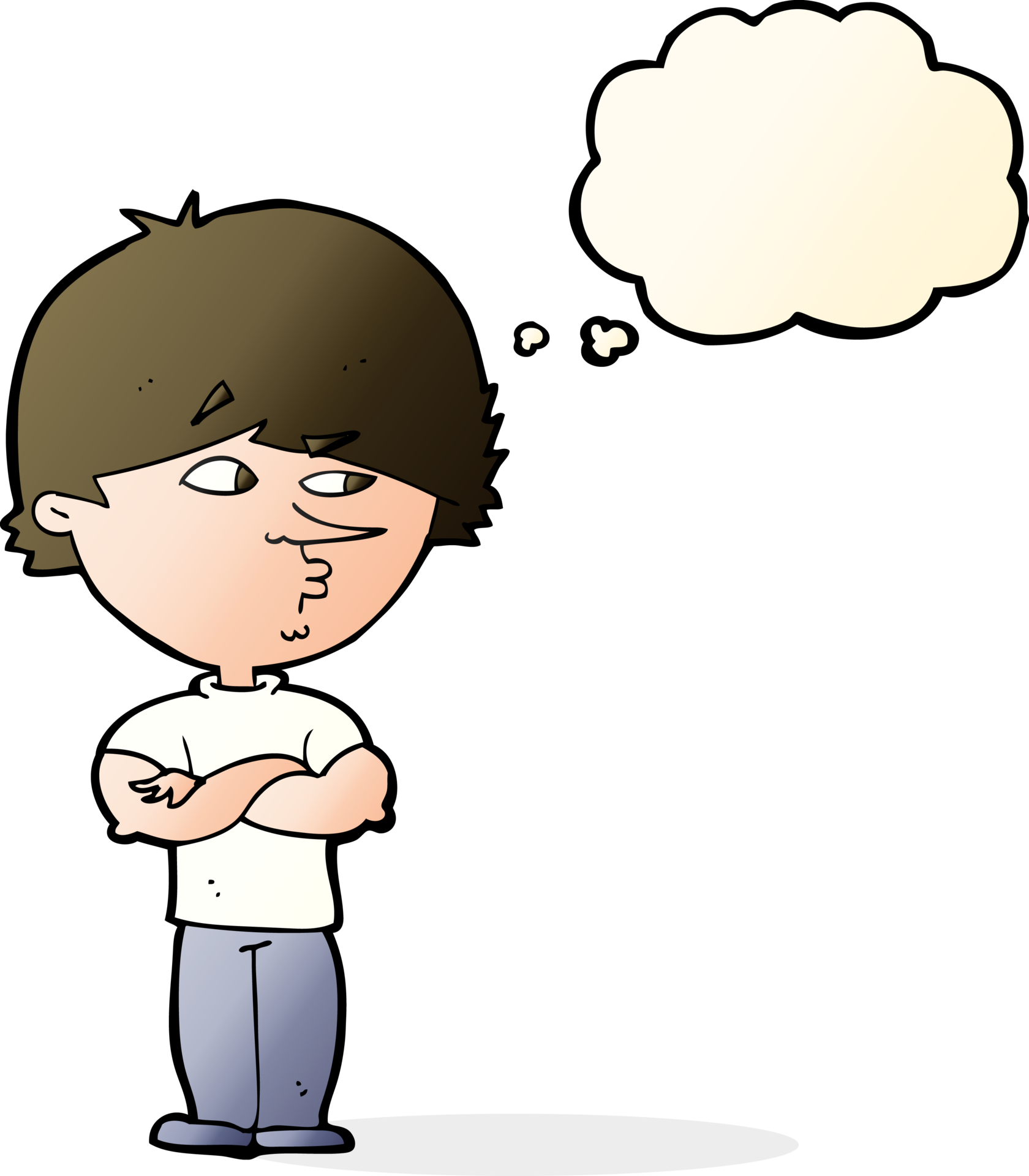 homme suspect de dessin animé avec bulle de pensée 42328288 PNG