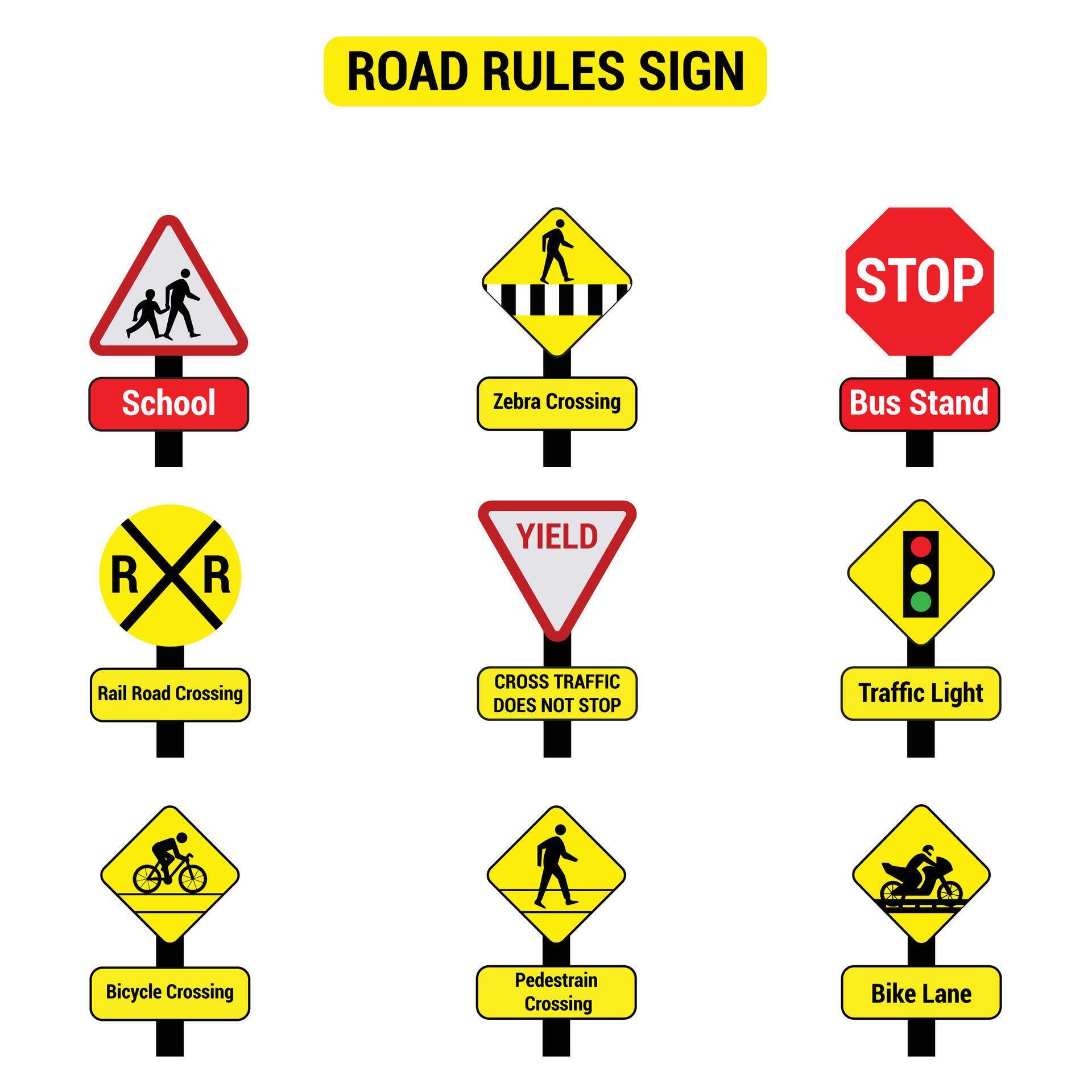 Road Rules Sign Template Illustration 42328746 Vector Art at Vecteezy