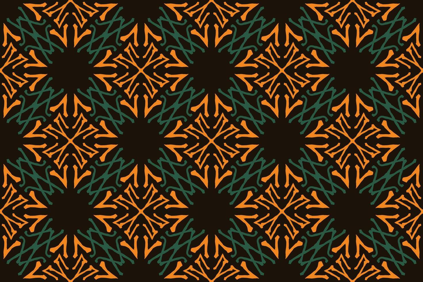 Pattern With Floral And Geometric Elements Intersecting Curved And