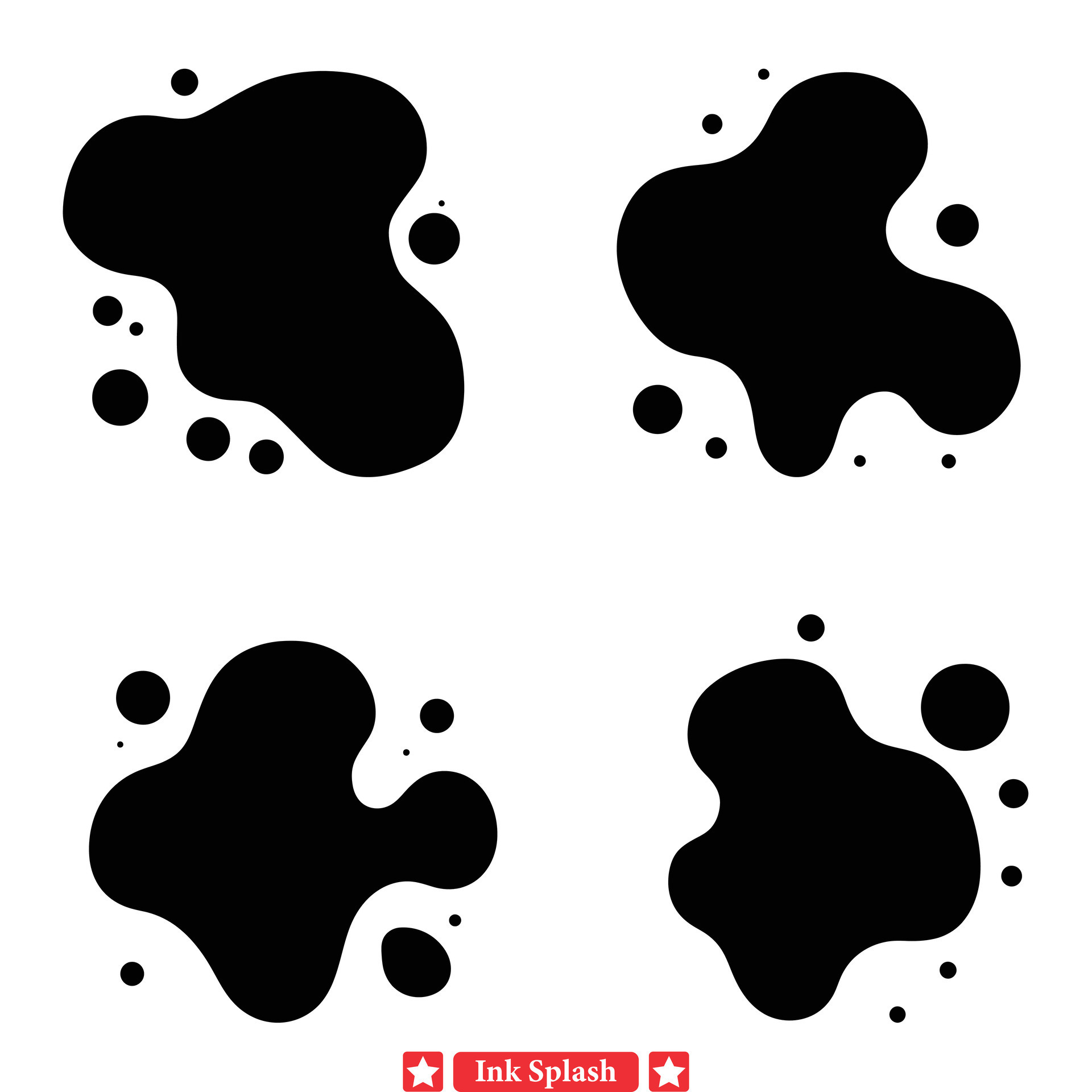 Contemporary Ink Splash Vector Collection Perfect for Modern Artistic ...