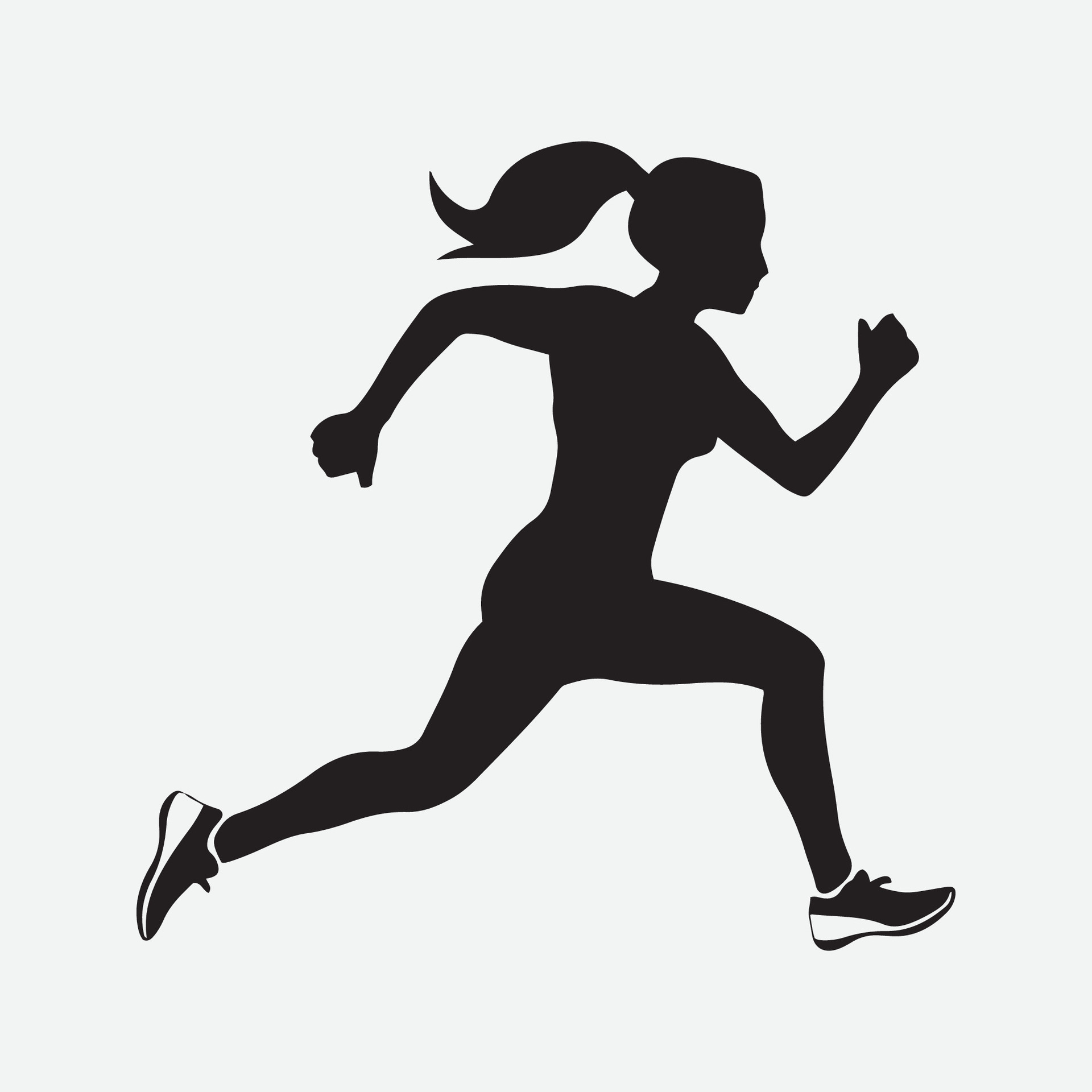 Isolated woman running silhouette on white Vector illustration 42332684 ...