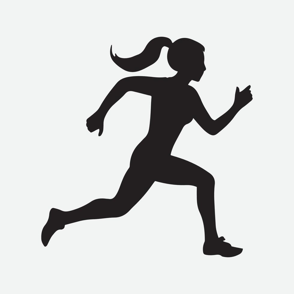 Isolated woman running silhouette on white Vector illustration 42332714 ...