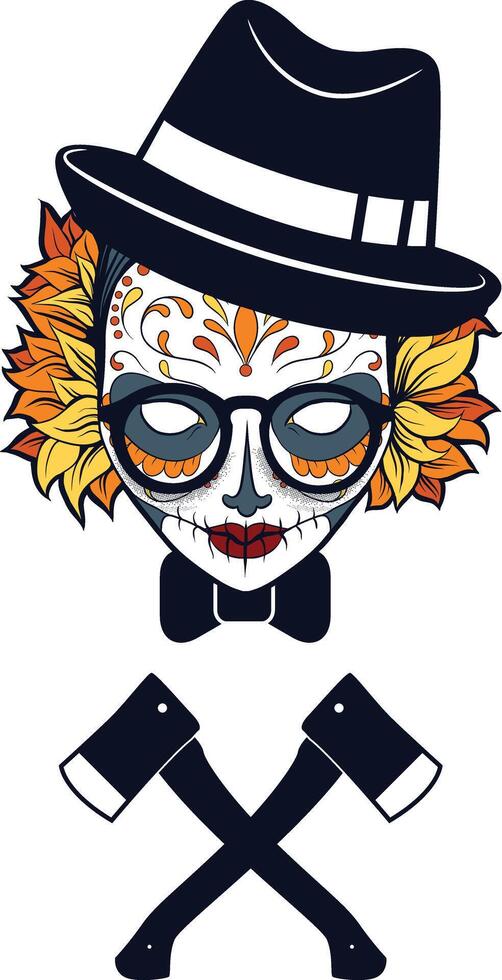 Funny Sugar Skull Vector T Shirt Design 42335315 Vector Art At Vecteezy