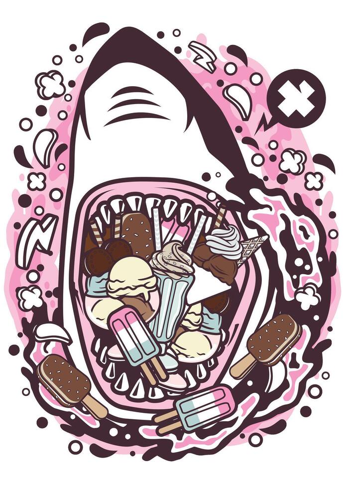 Shark Ice Cream 42335320 Vector Art At Vecteezy