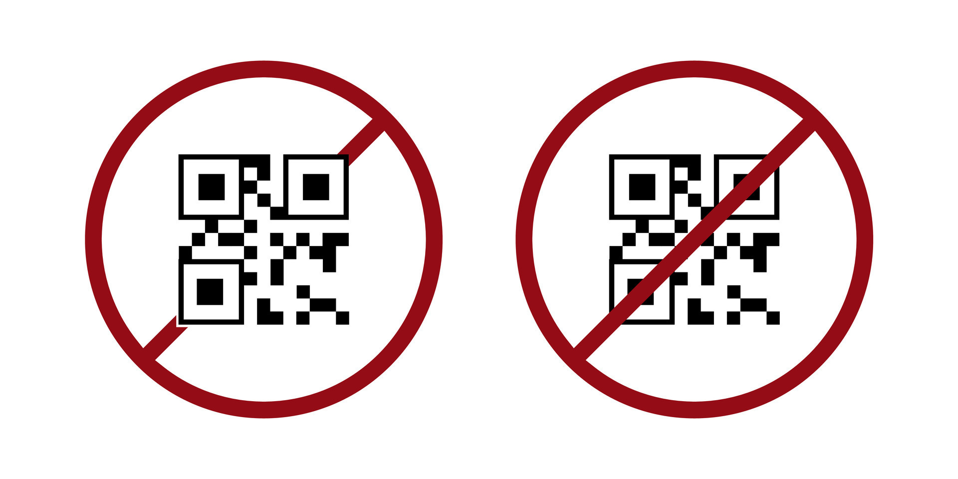 qr code ban prohibit icon. Not allowed scan bar code. 42335592 Vector ...