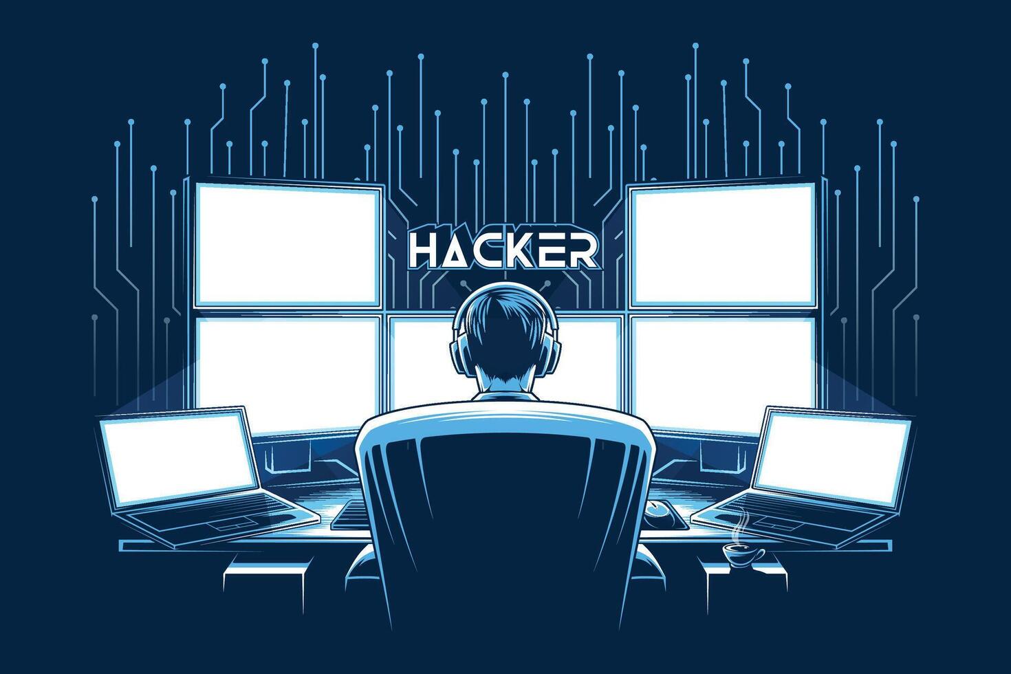 The best hacker illustration vector 42336220 Vector Art at Vecteezy