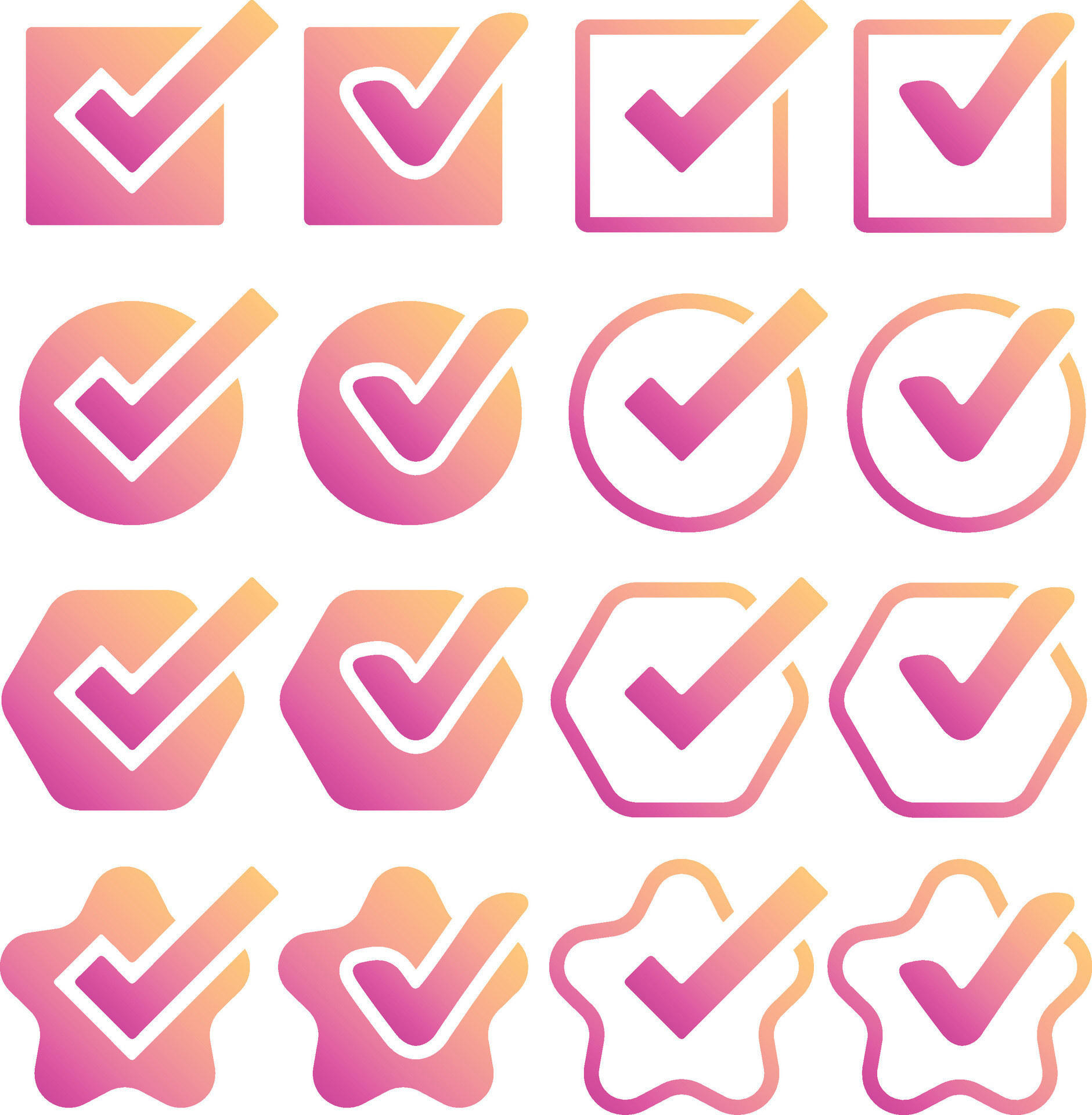 Collection Of Checkmark Buttons In Two Variants 42336753 Vector Art At Vecteezy