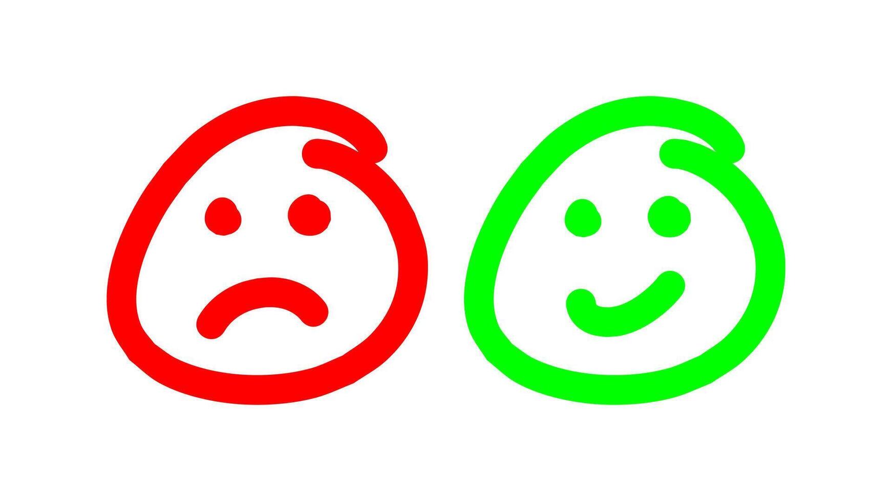 A Pair Of Happy And Sad Face Icons 42337715 Vector Art At Vecteezy
