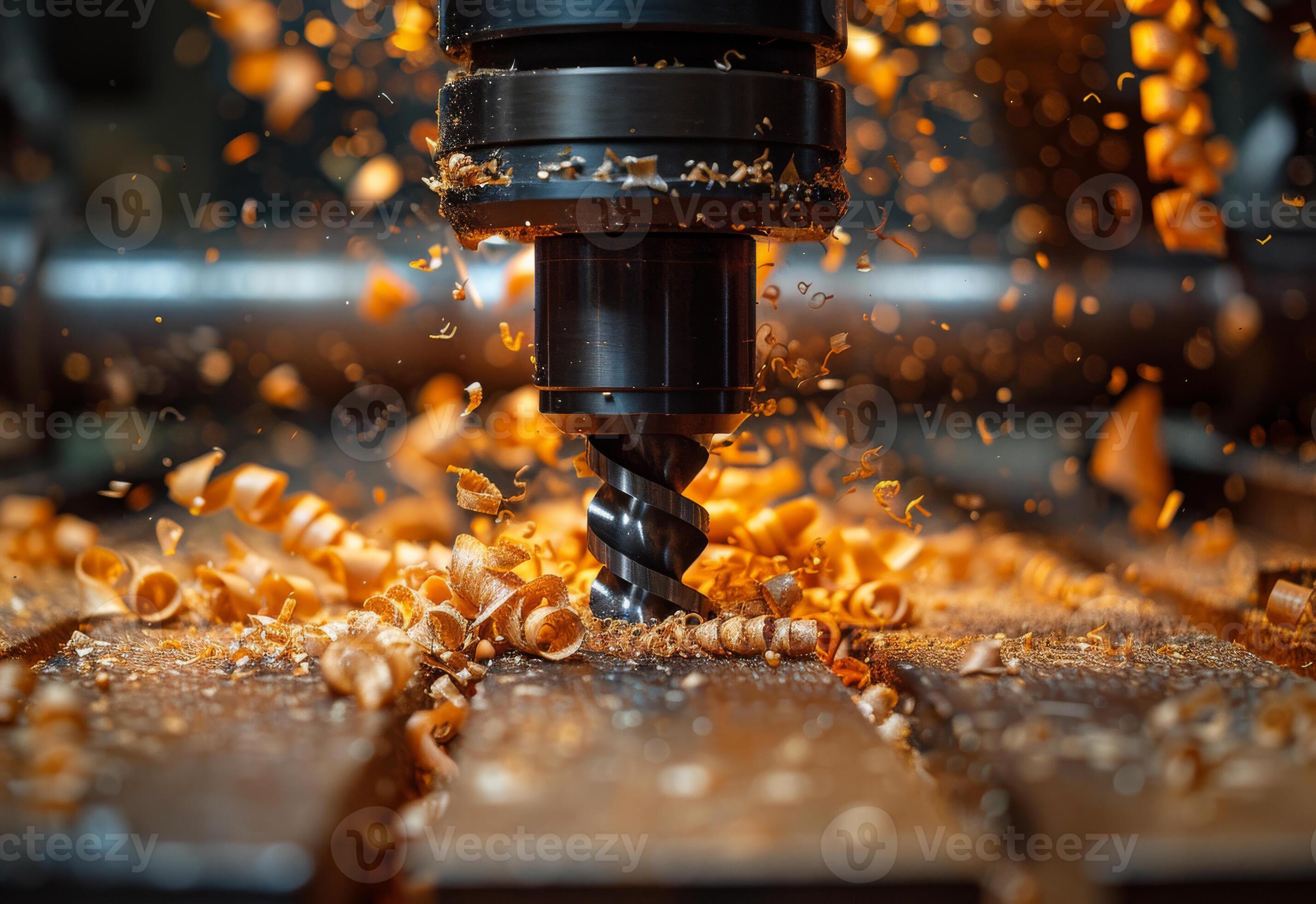 AI generated The CNC milling machine cutting the wood with the milling cutter. 42337856 Stock ...