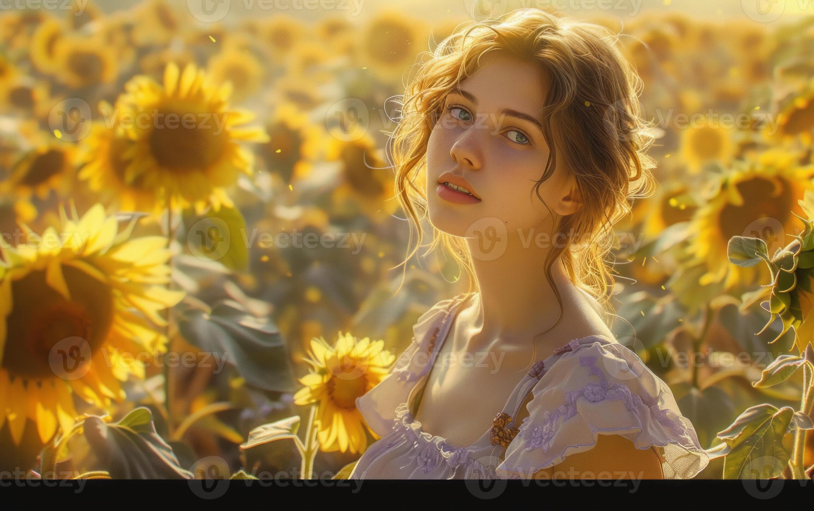 AI generated Sun-kissed Beauty Amidst Sunflowers 42340548 Stock Photo ... AI generated Sun-kissed Beauty Amidst Sunflowers 42340548 Stock Photo ...