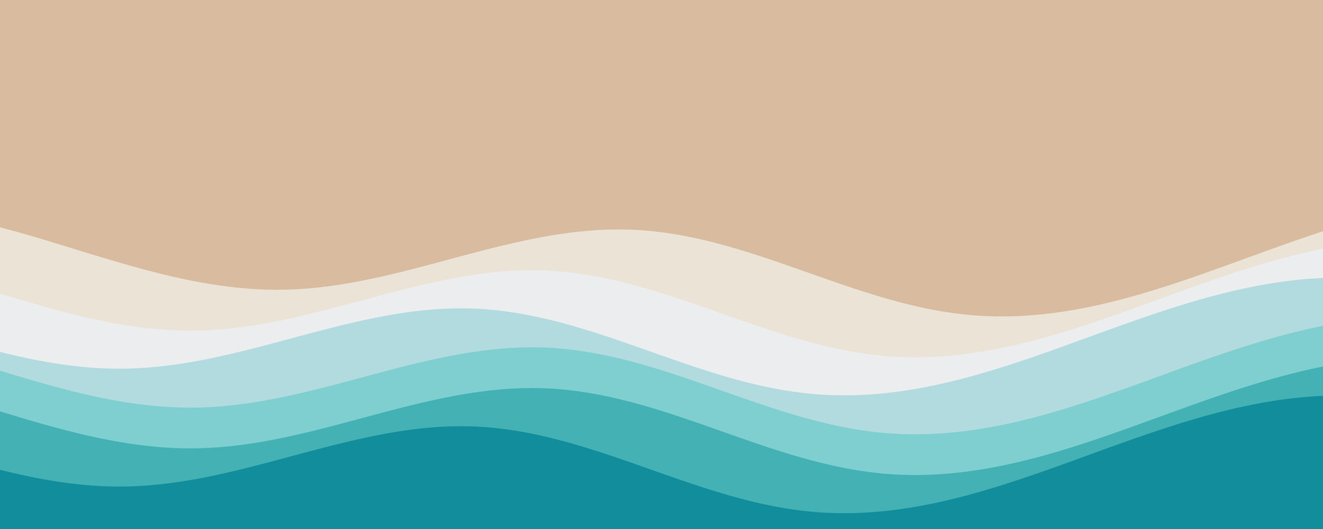 Sea waves layer vector background illustration. Sea beach vector ...
