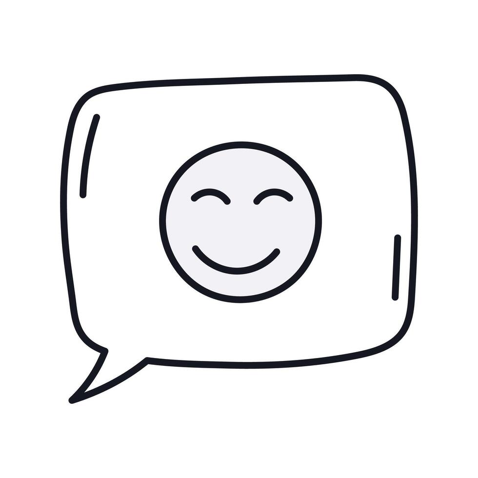 Vector Dialog Cloud With Smiling Smiley Doodle Linear Cartoon Coloring Book 42345701 Vector Art