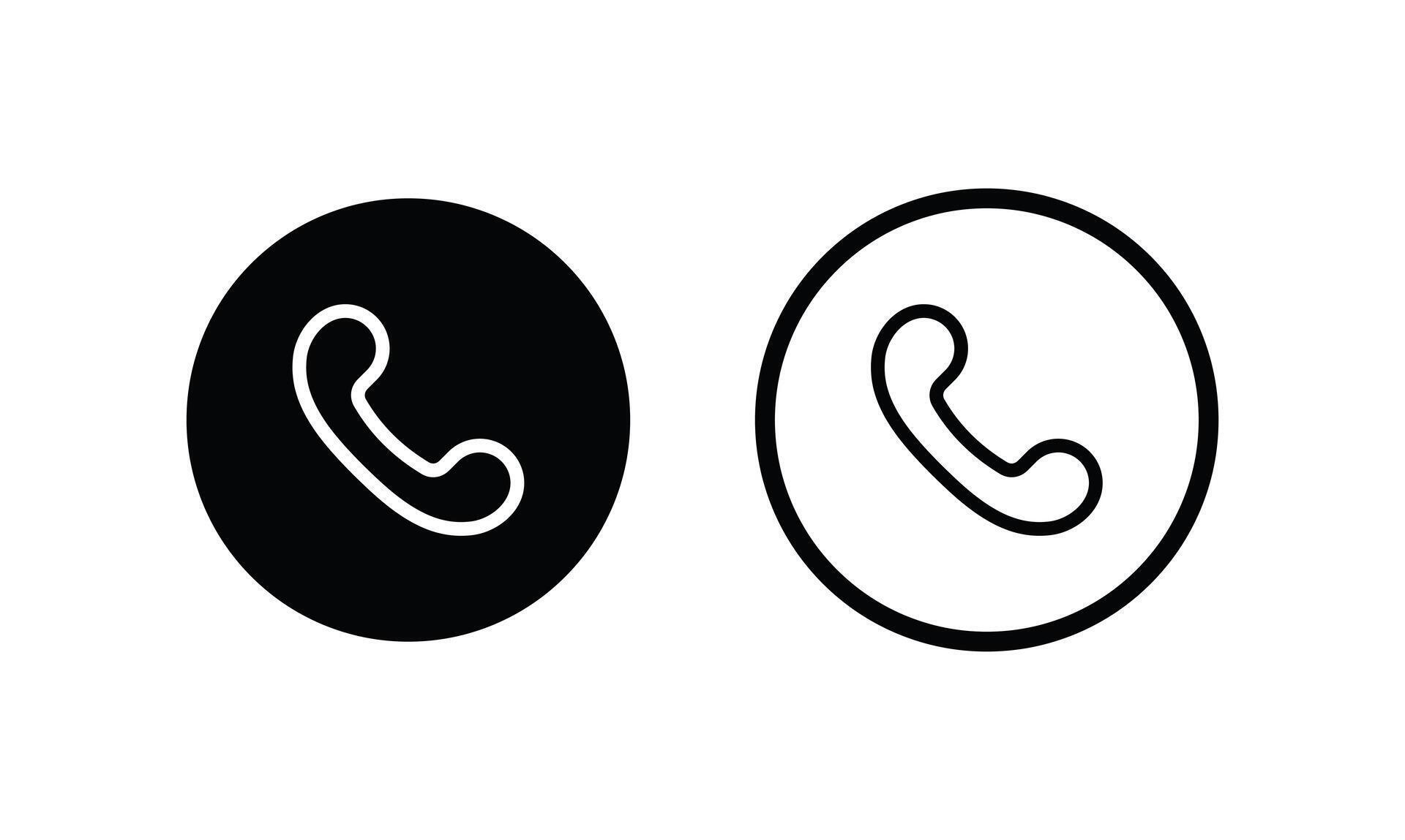 Phone Call icon collection. Telephone symbol. Telephone call symbol ...