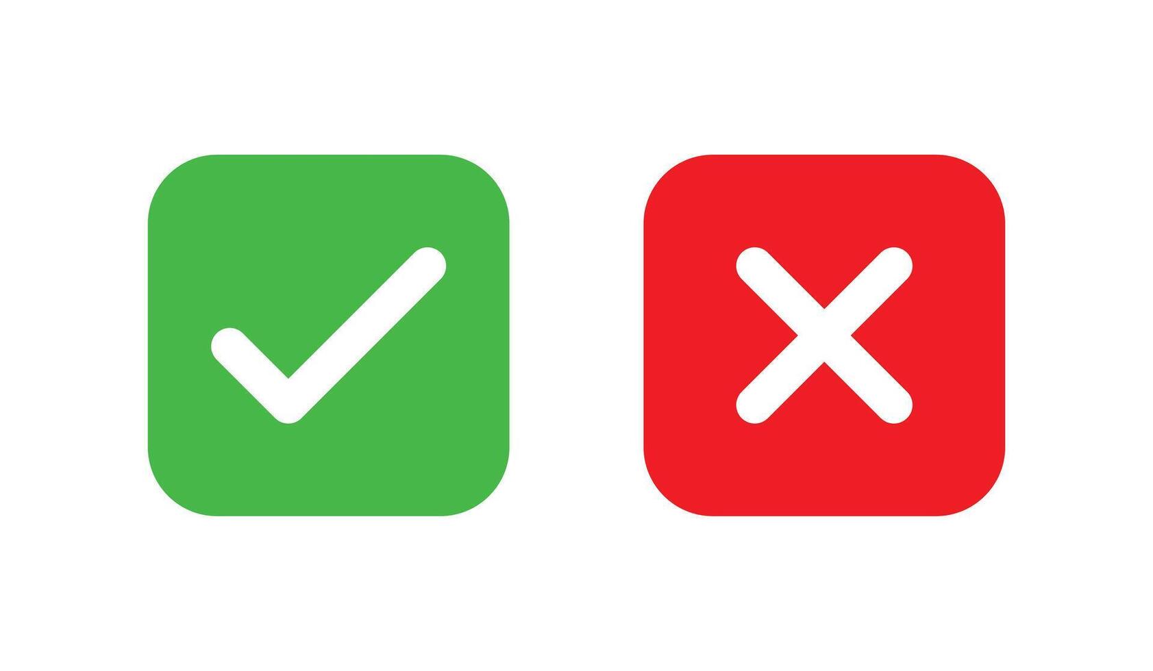 Right And Wrong icon Vector Illustration. Check mark and Cross mark sign. Yes And No Check Marks ...