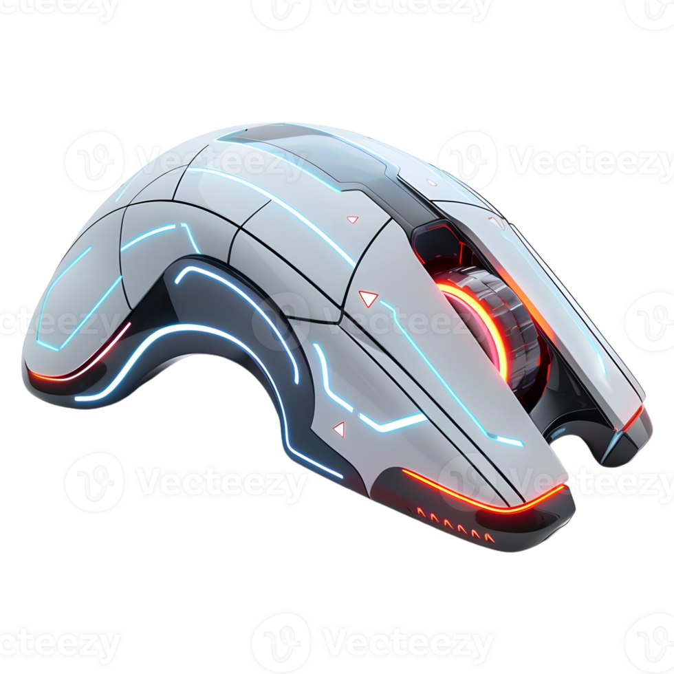 AI generated 3D Rendering of a Futuristic Computer Mouse on Transparent Background - Ai ...