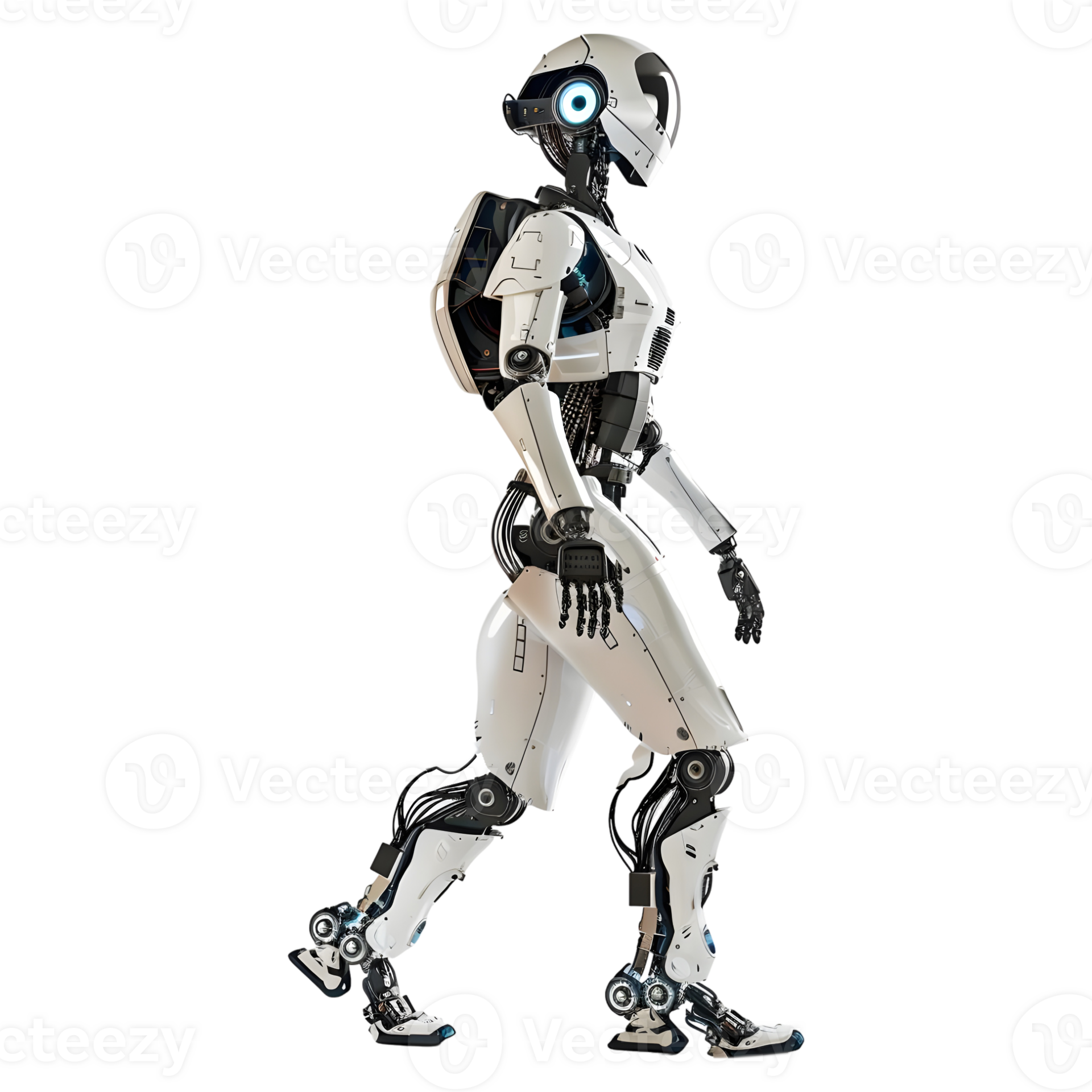 AI generated 3D Rendering of a Walking Humanoid Robot on Transparent Background - Ai Generated ...