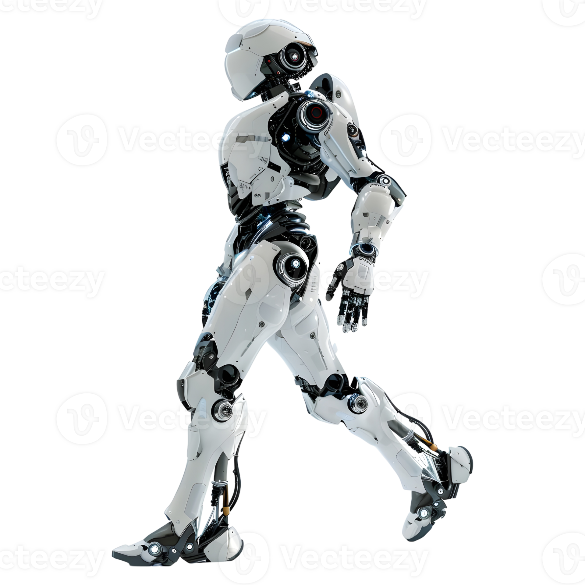 AI generated 3D Rendering of a Walking Humanoid Robot on Transparent Background - Ai Generated ...