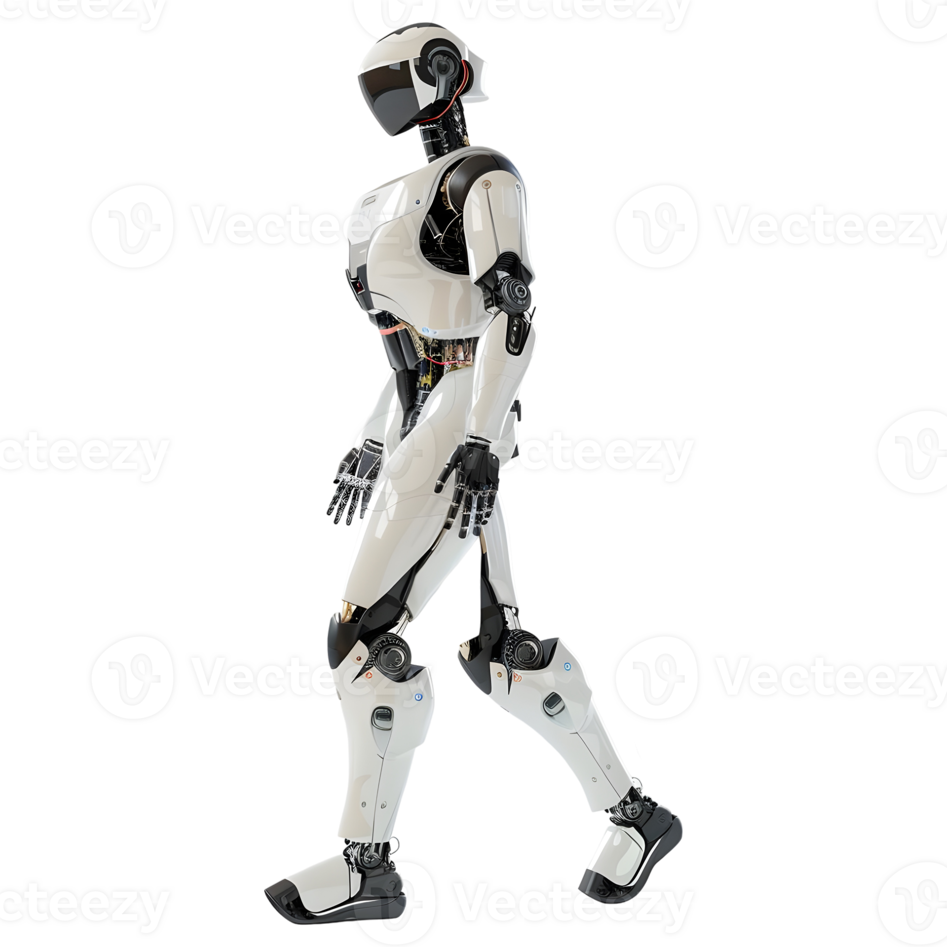 AI generated 3D Rendering of a Walking Humanoid Robot on Transparent Background - Ai Generated ...