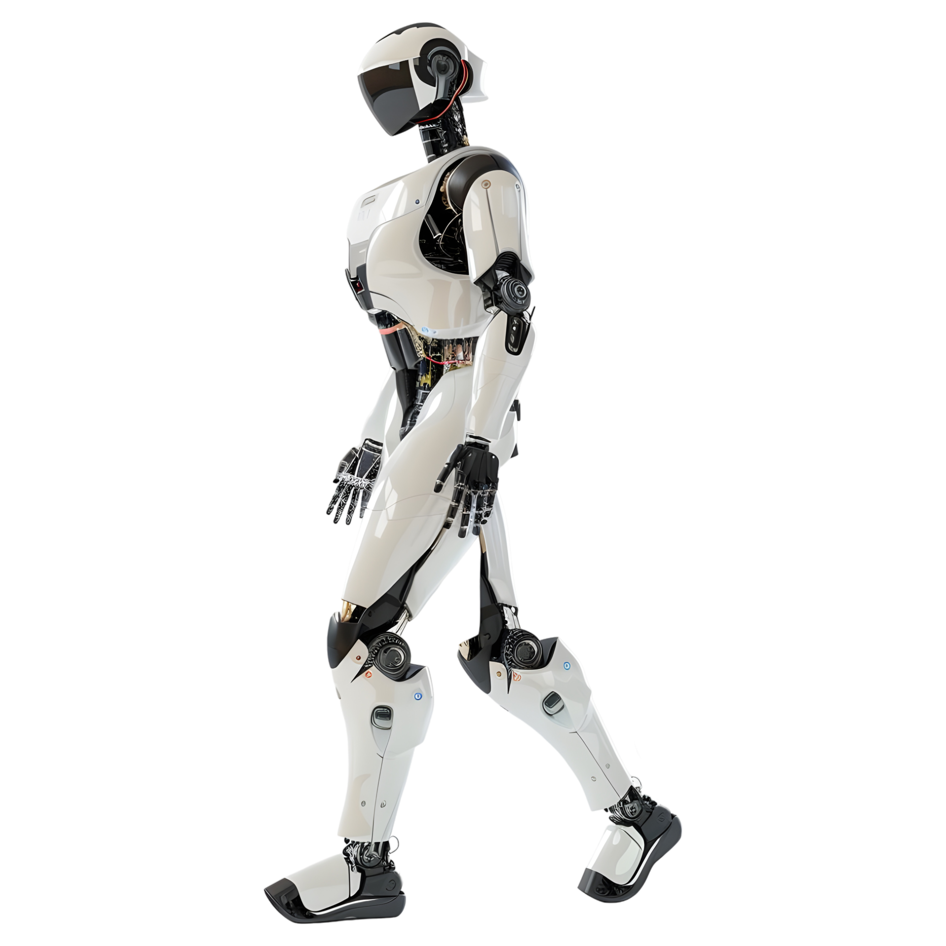 AI generated 3D Rendering of a Walking Humanoid Robot on Transparent ...