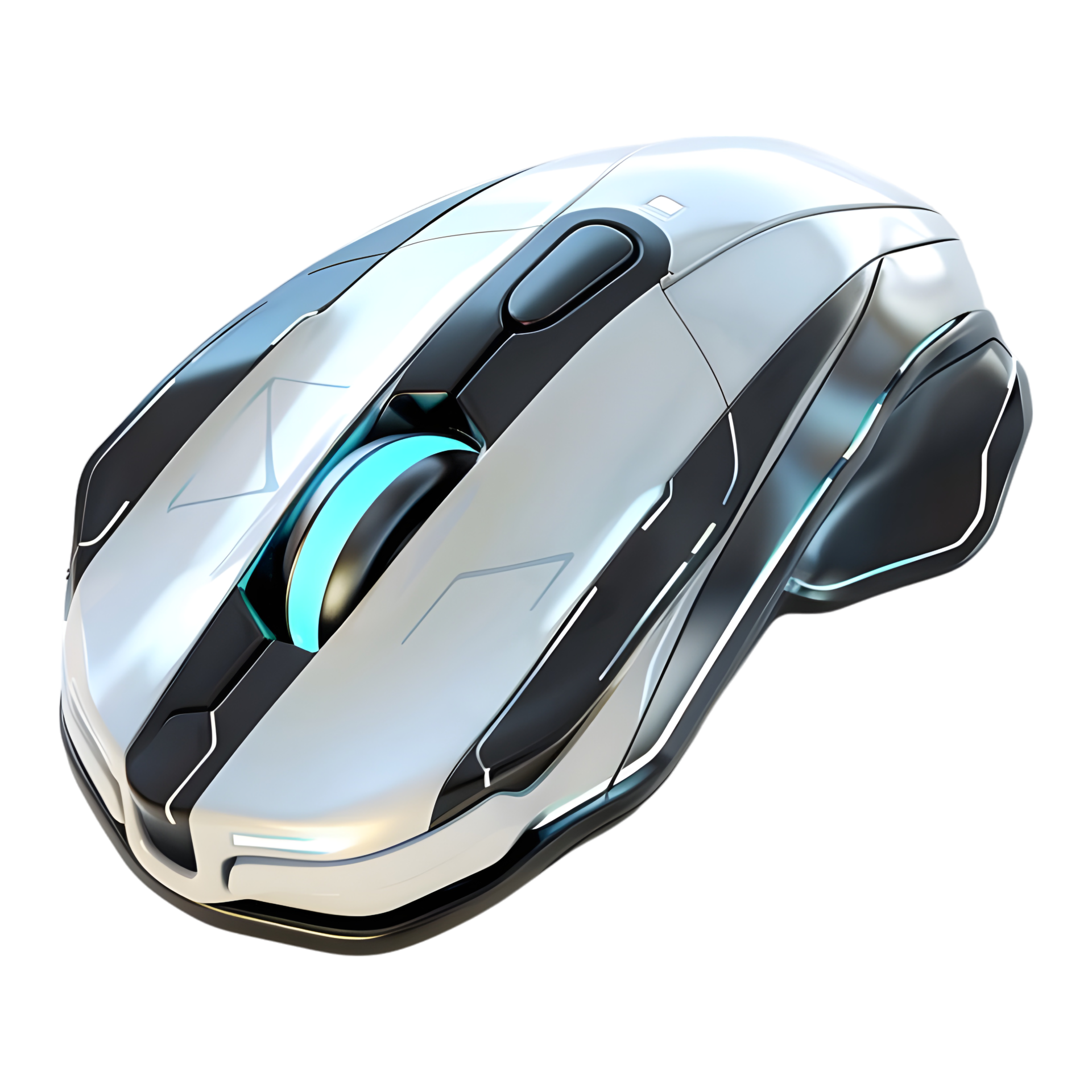 AI generated 3D Rendering of a Futuristic Computer Mouse on Transparent ...