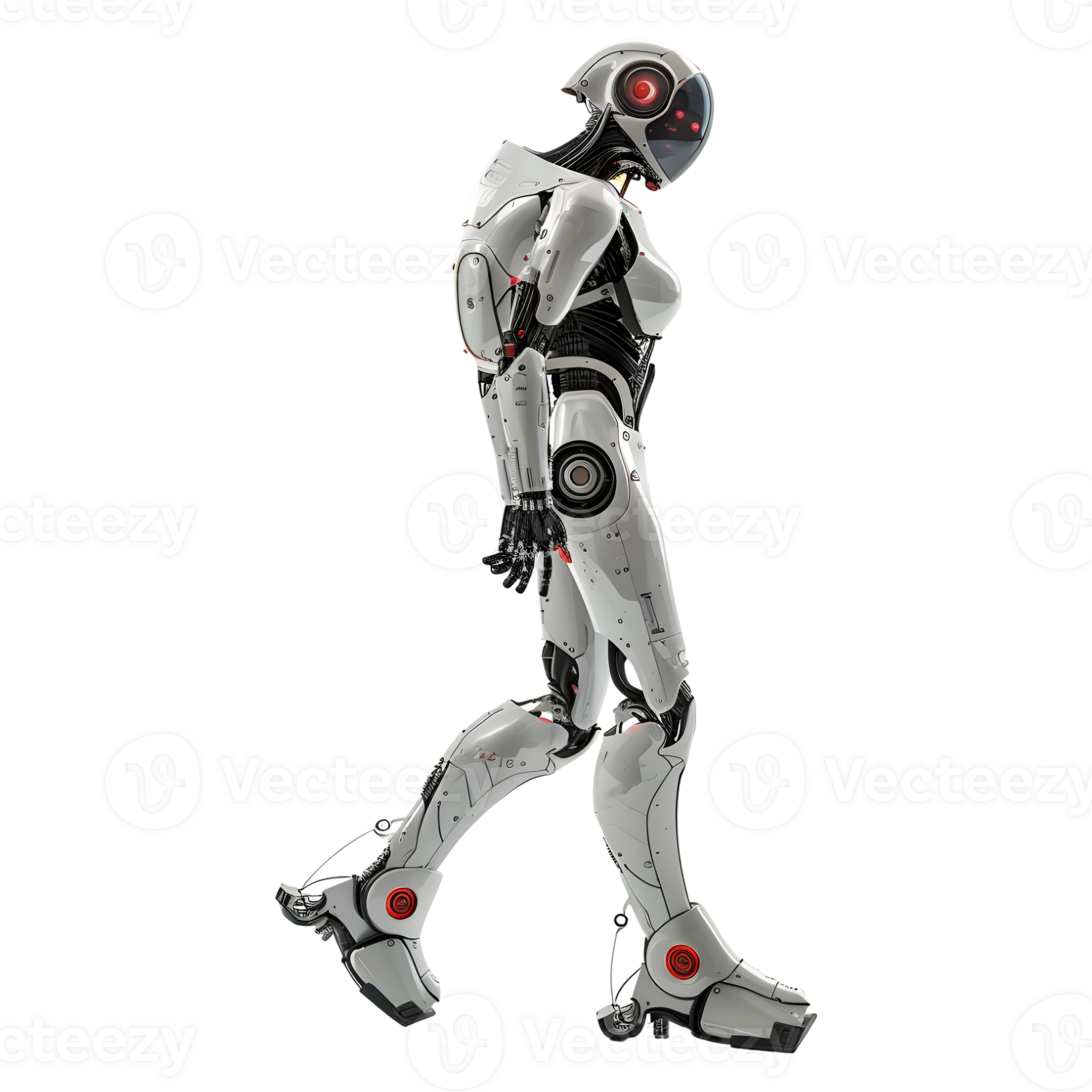 AI generated 3D Rendering of a Walking Humanoid Robot on Transparent Background - Ai Generated ...