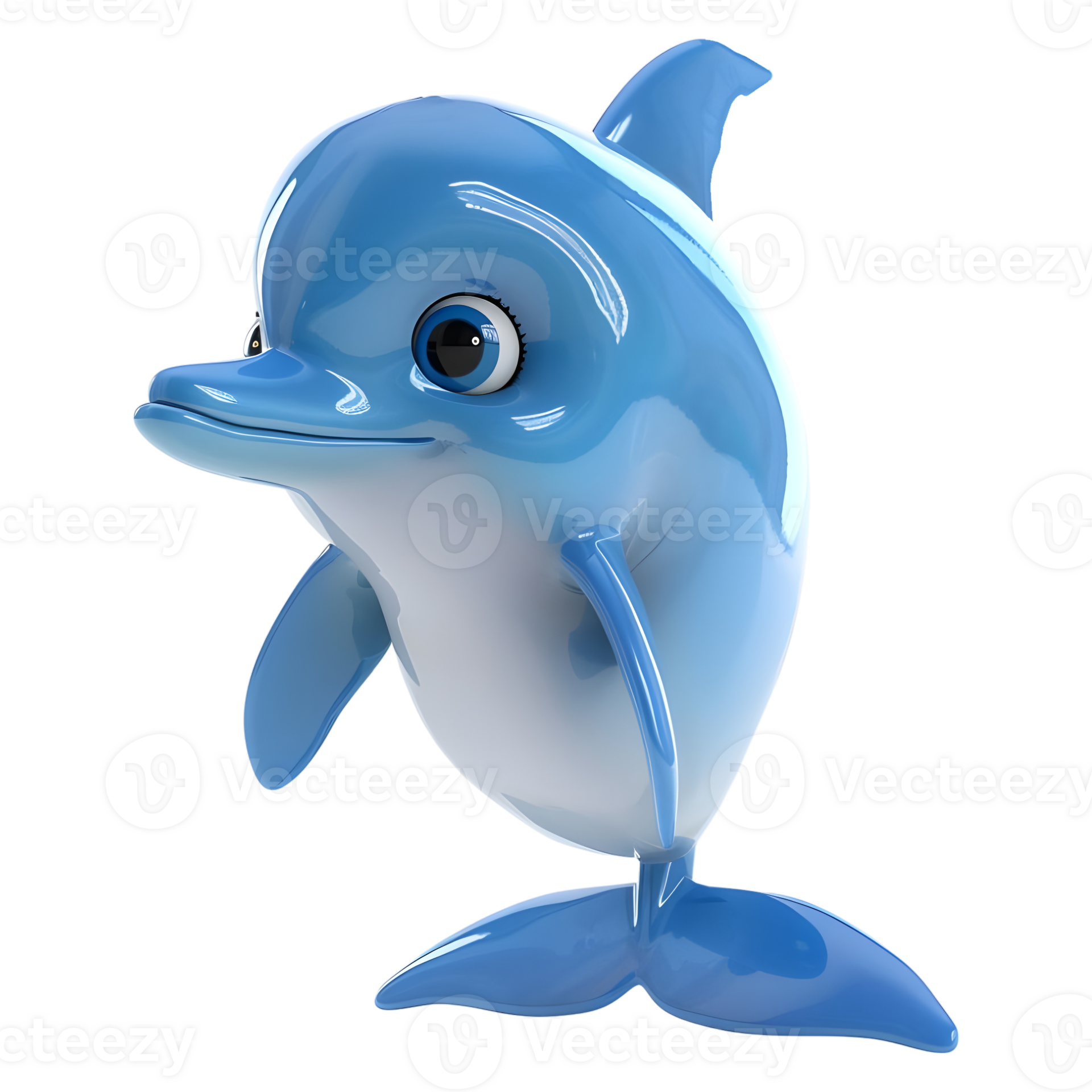 AI generated 3D Rendering of a Cute Dolphin on Transparent Background - Ai Generated 42350724 PNG