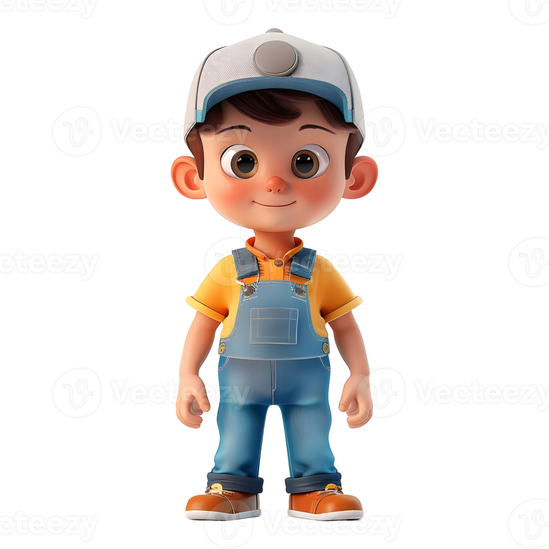 AI generated 3D Rendering of a Cartoon of Cute Boy Wearing Cap and ...