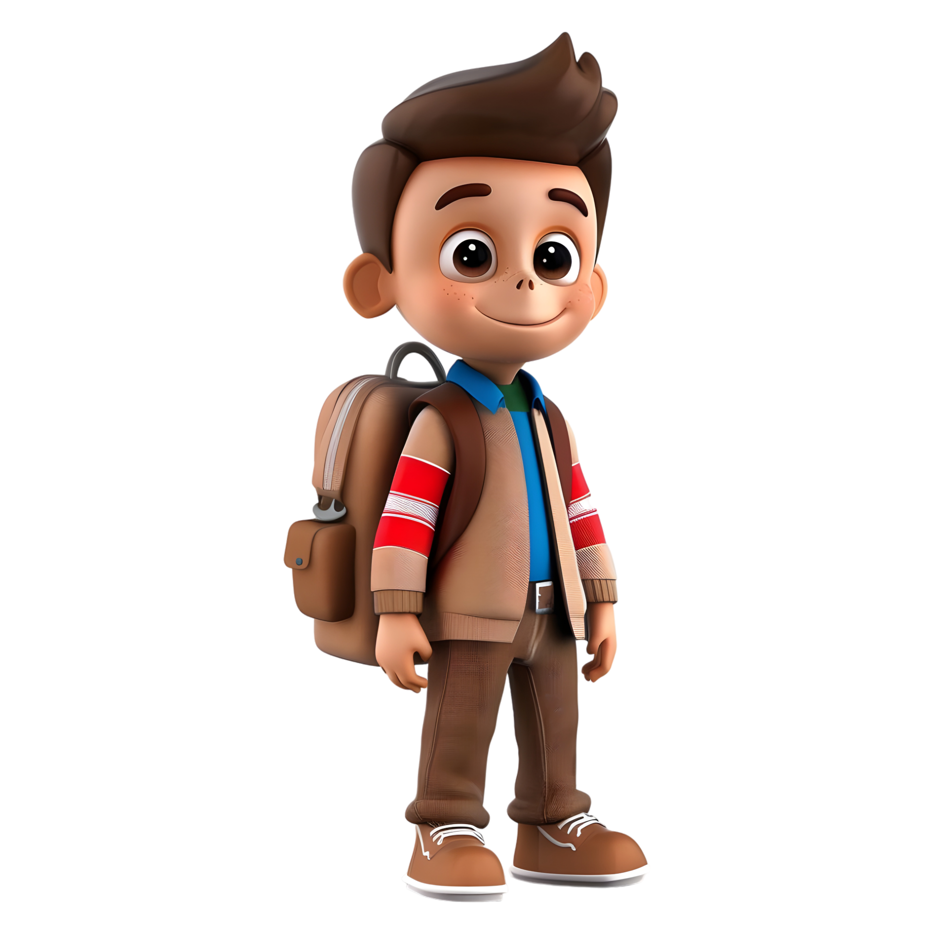 AI generated 3D Rendering of a Cartoon of Student Boy Wearing School ...