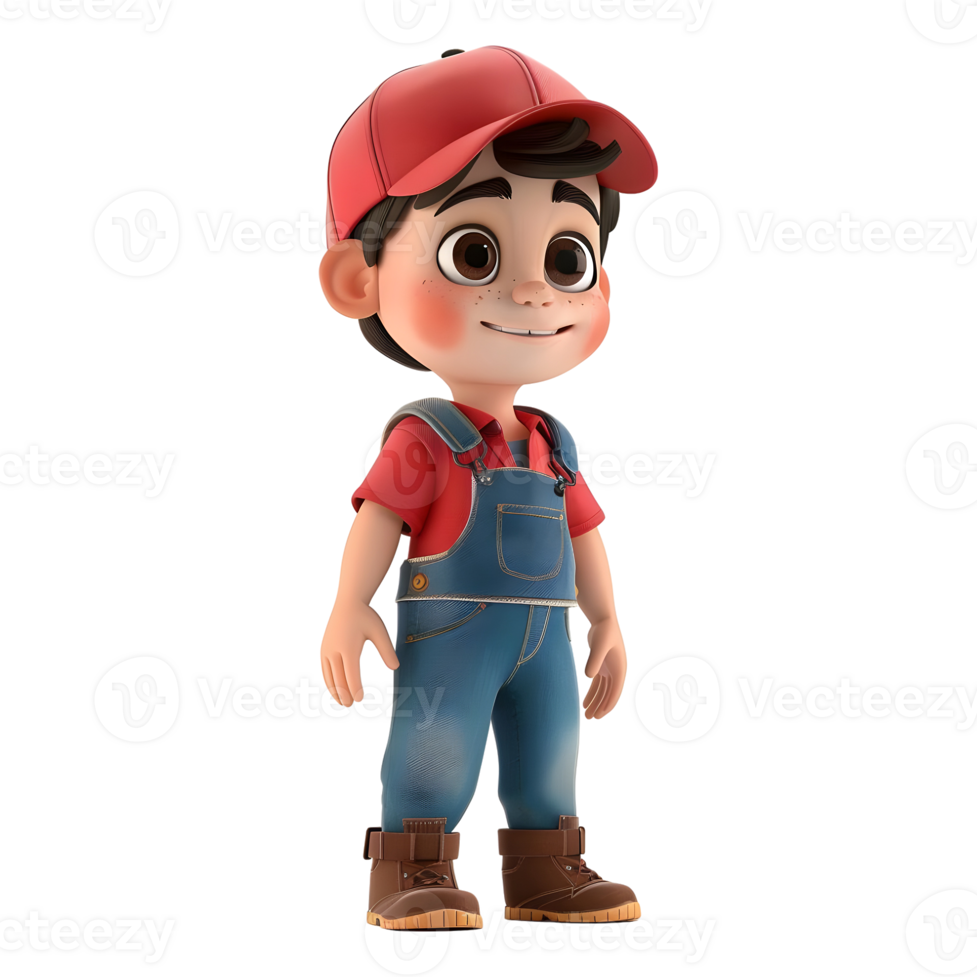 AI generated 3D Rendering of a Cartoon of Cute Boy Wearing Cap and ...