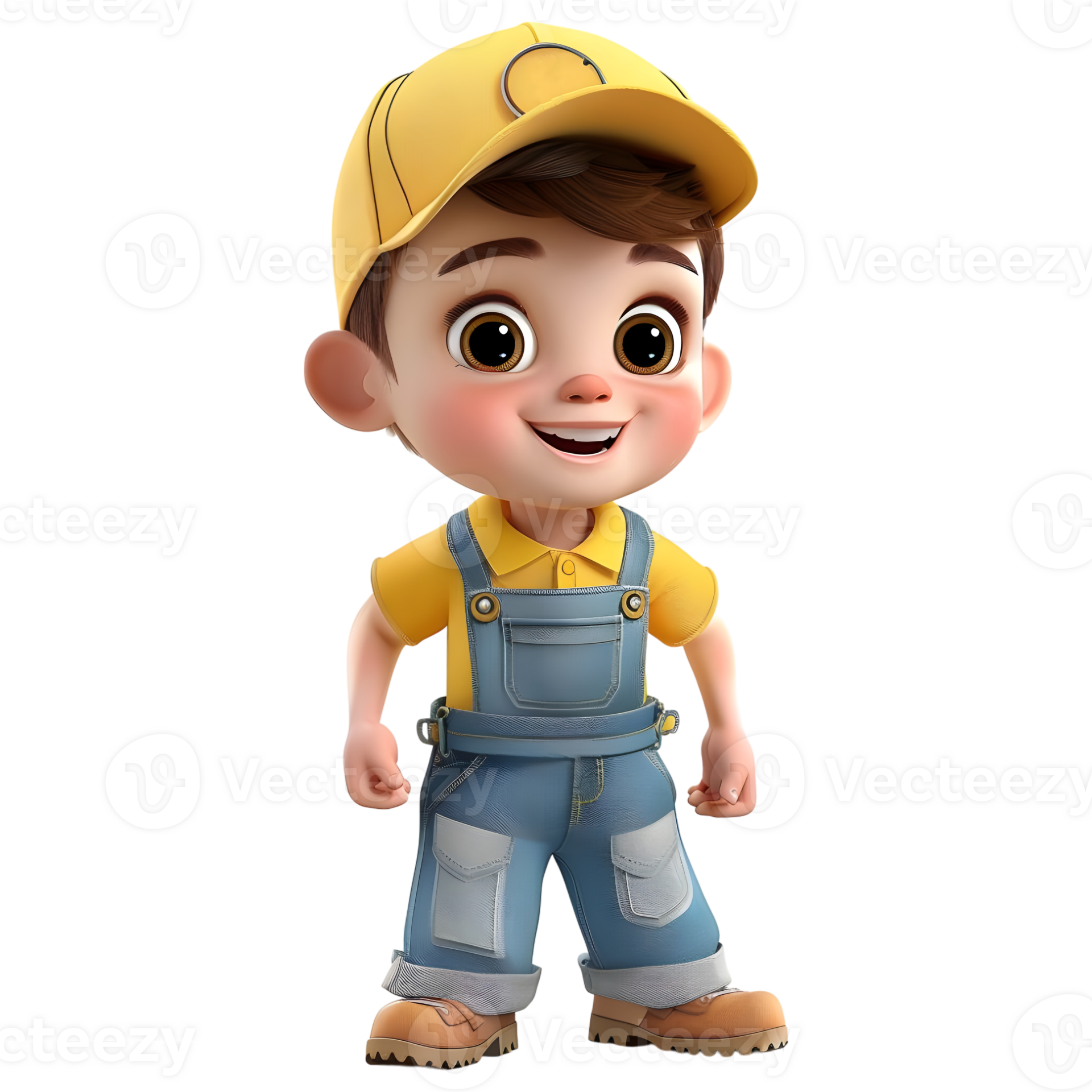 AI generated 3D Rendering of a Cartoon of Cute Boy Wearing Cap and ...