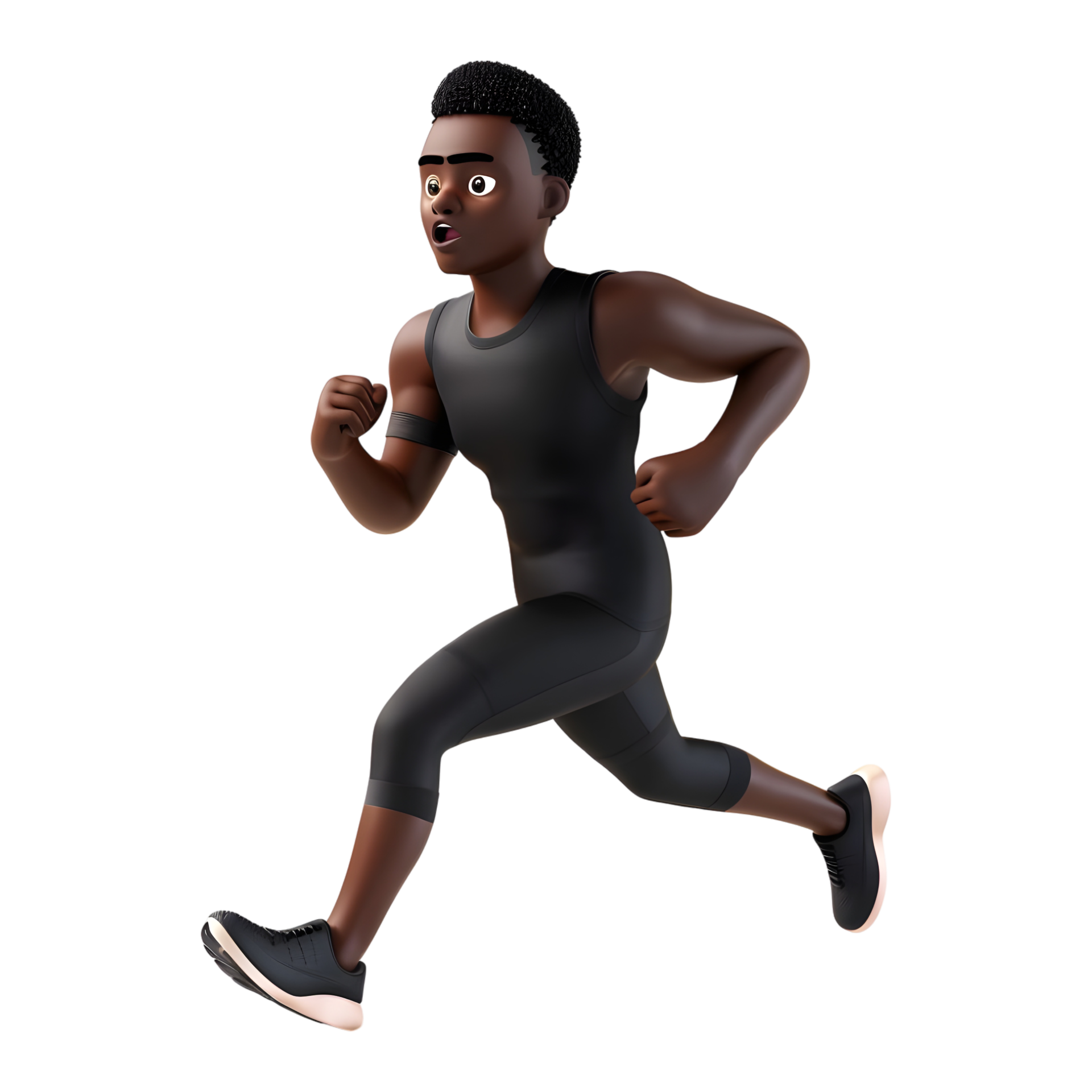 AI generated 3D Rendering of a Cartoon of Athlete Man Running Fast on Transparent Background ...